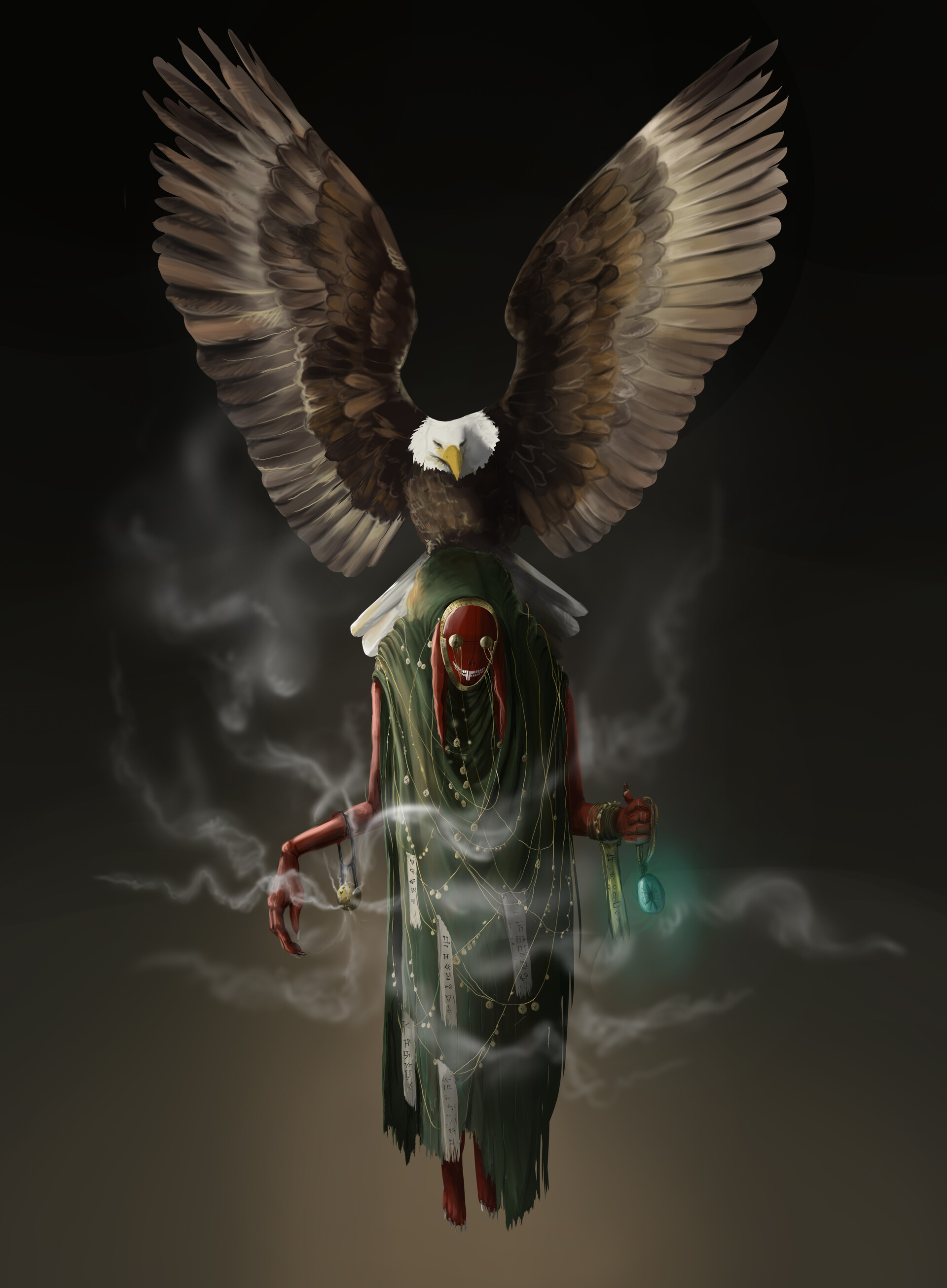 ArtStation - the crimson devil and eagle.