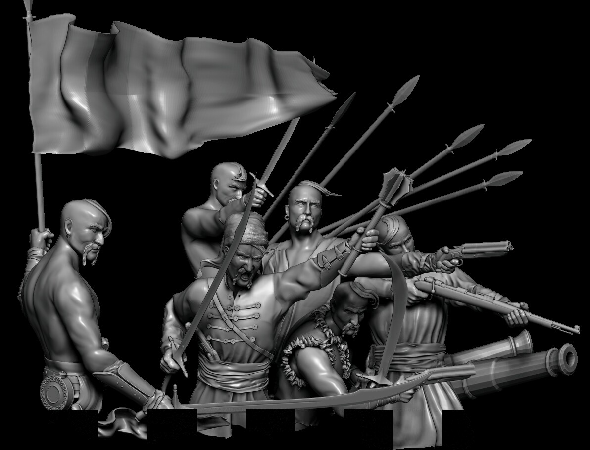 ArtStation - Monument with Cossacks - it is the third artwork in series ...