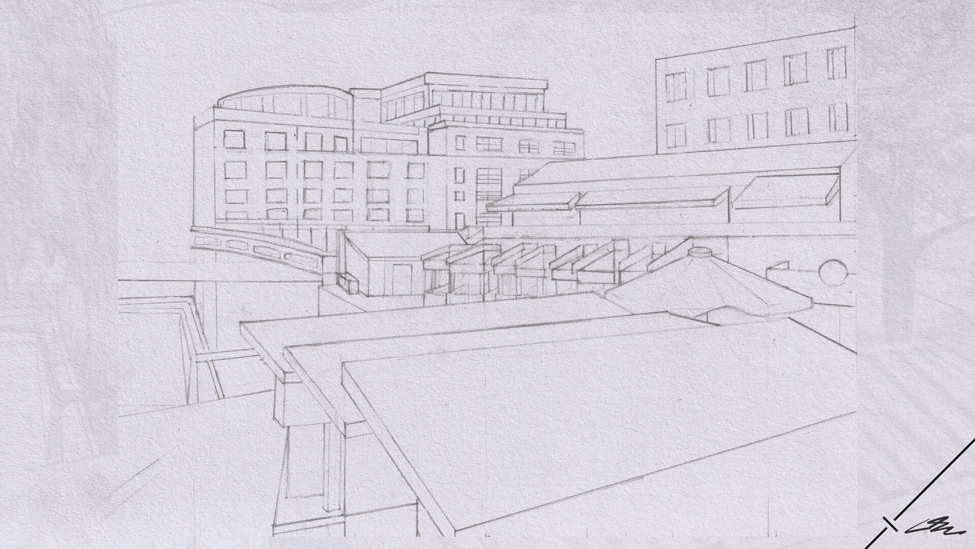 Lewis Cresswell - Camden Market 2022 / Observational Drawing