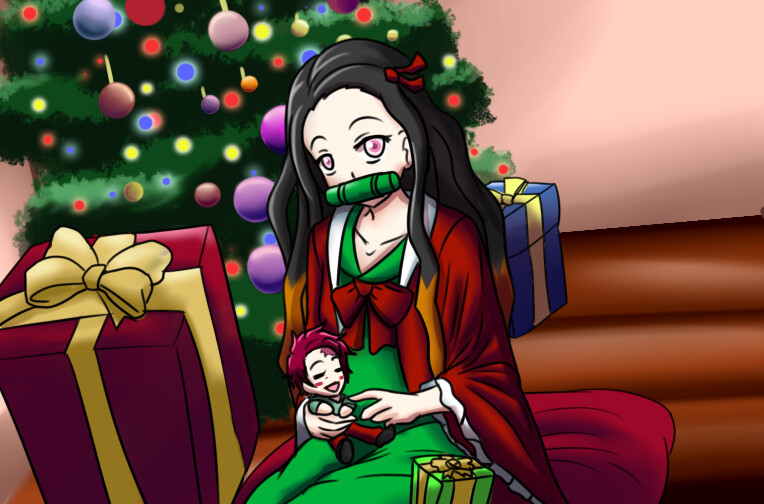 ArtStation - Commissions - Christmas Nezuko