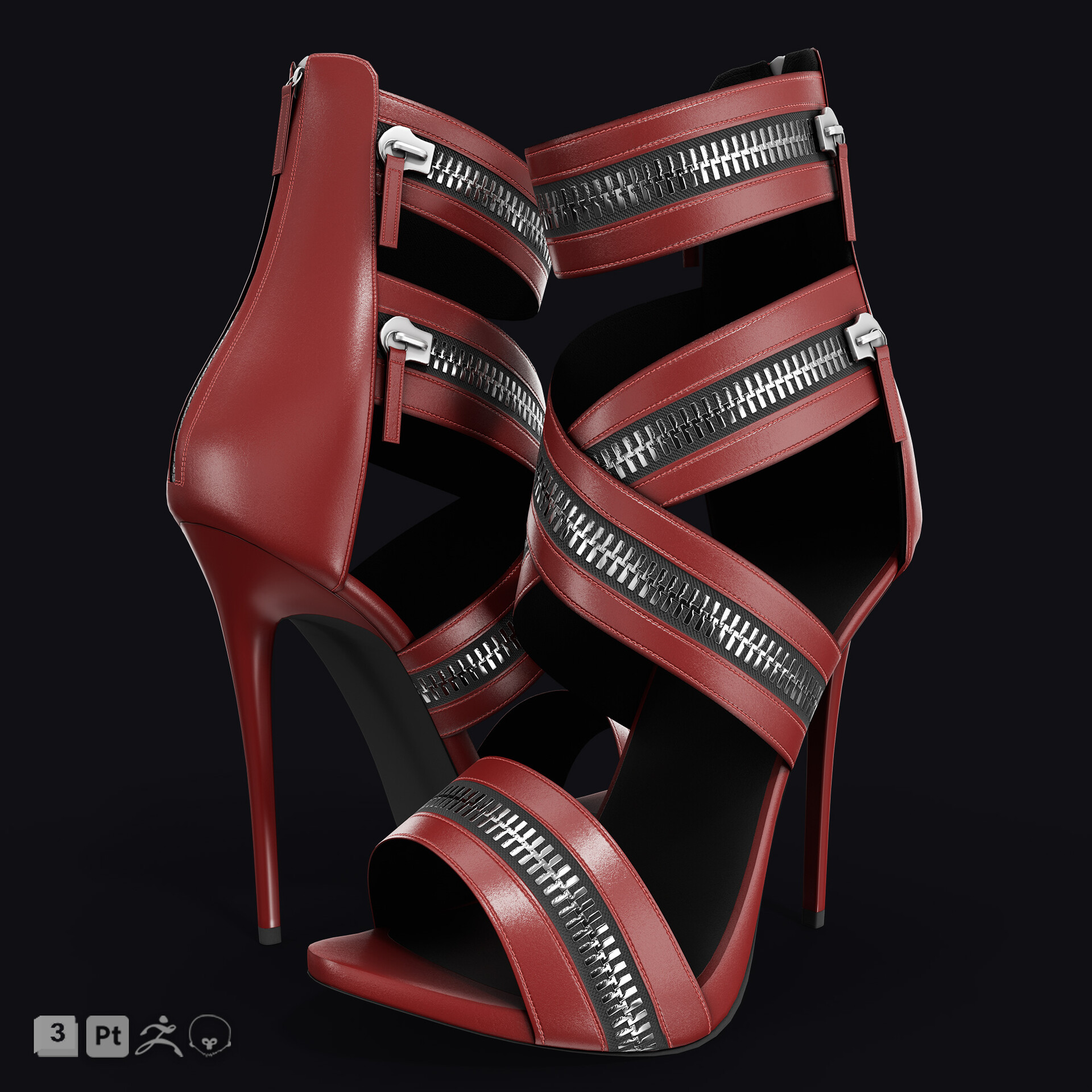 ArtStation - Women's high heel shoes Low-poly 3D model PBR Textures