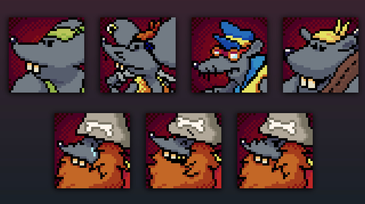 ArtStation - Pixel art avatars for the fan game "Rex & Moles: The ...