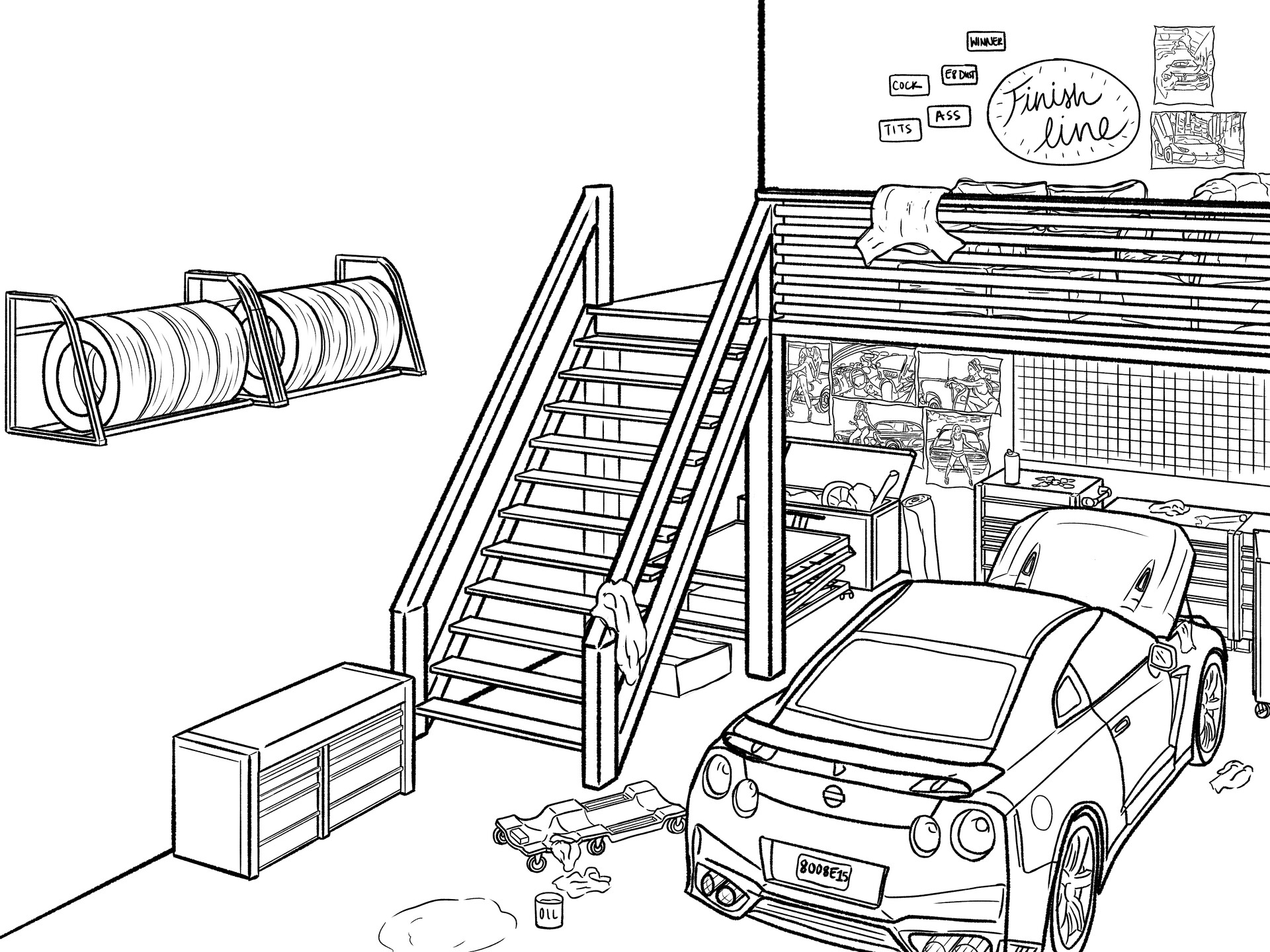parking garage coloring page