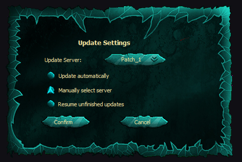 Dominik Mesarić - Game patcher UI desgin