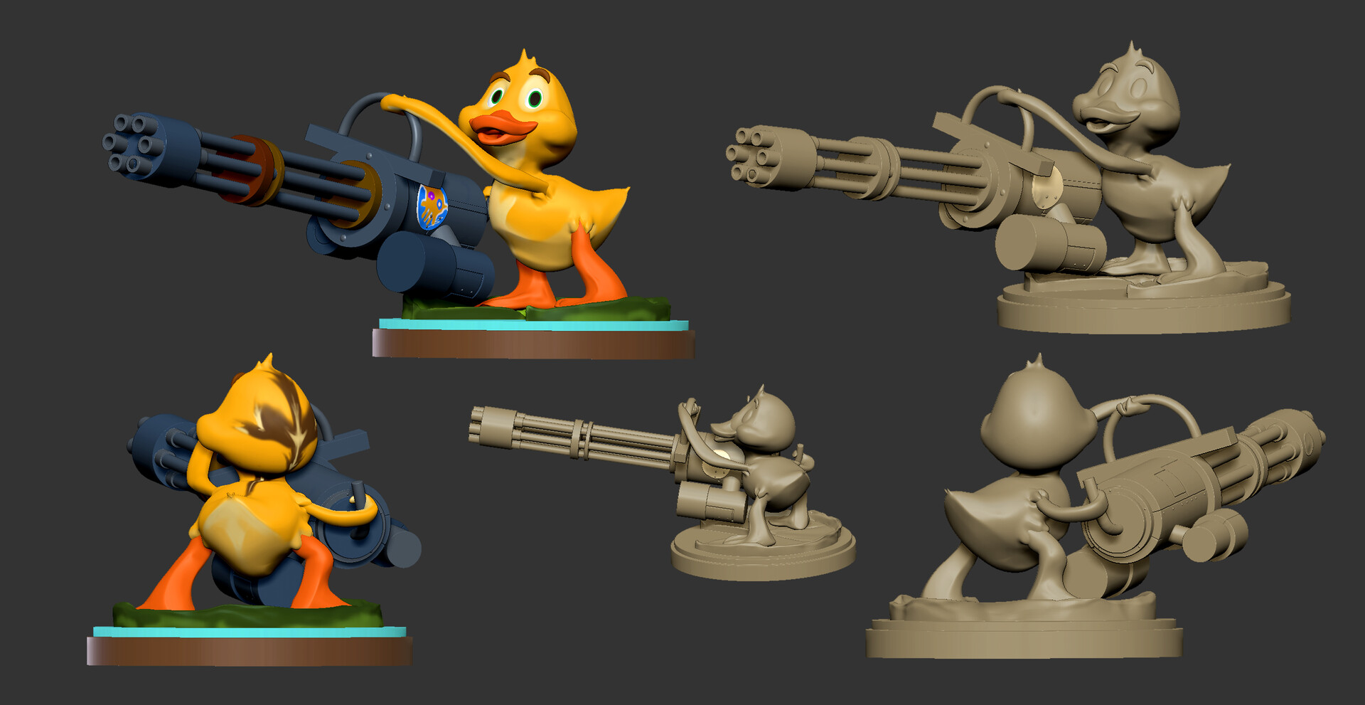 ArtStation - 3D - Duckling with a Minigun