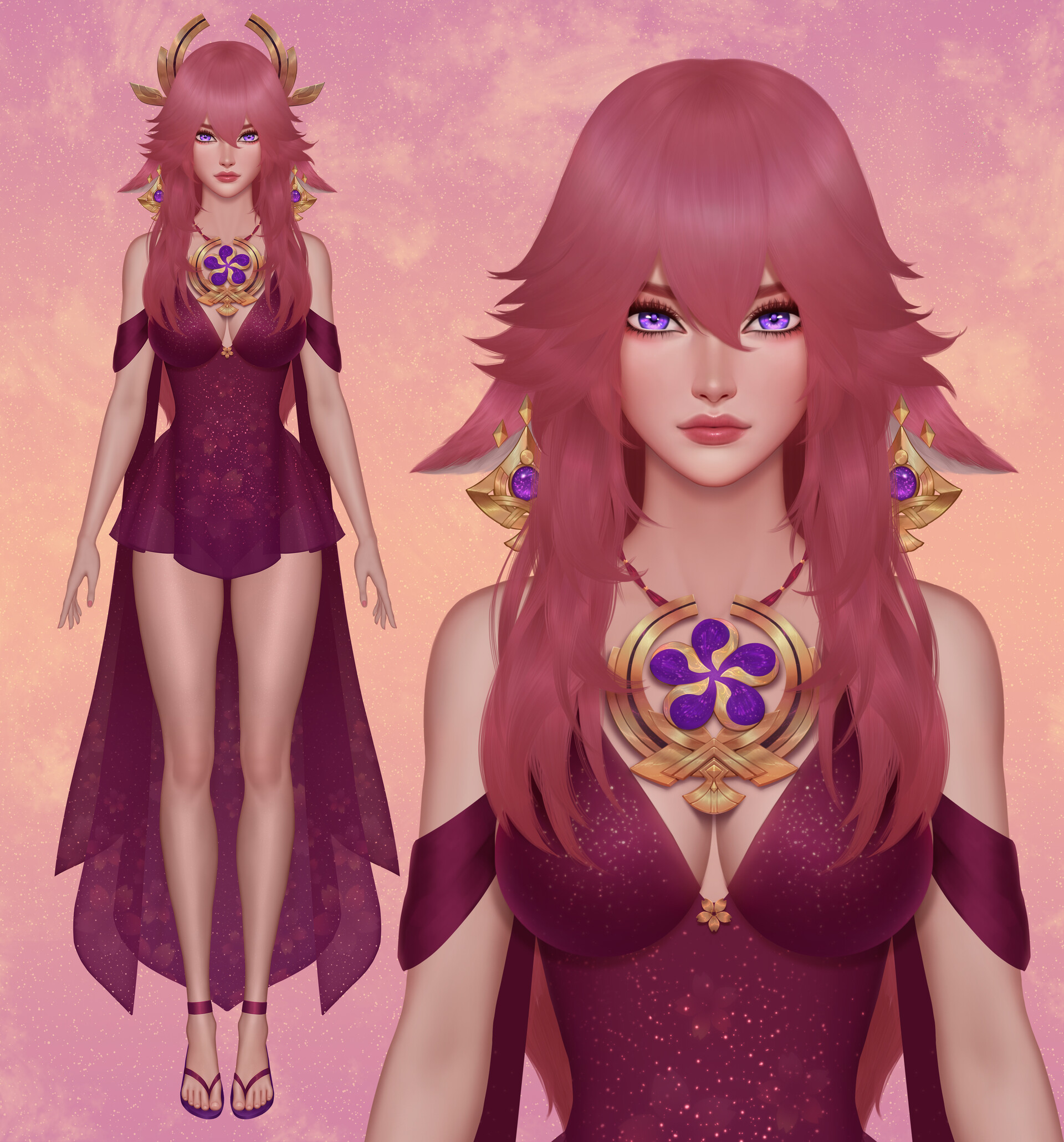 ArtStation - Yae Miko Live2D Model Art