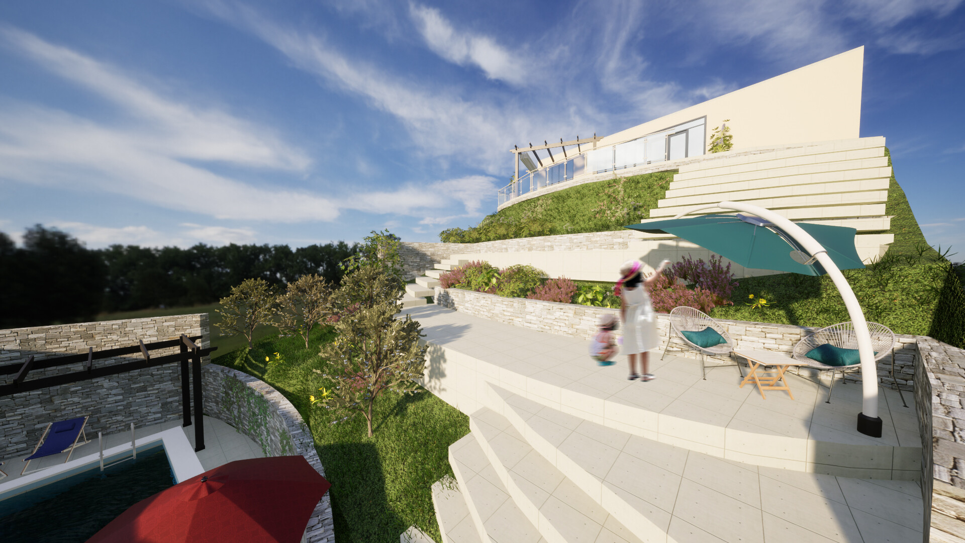 ArtStation - Terraced backyard