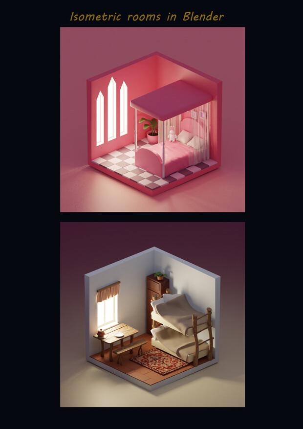 ArtStation - isometric rooms