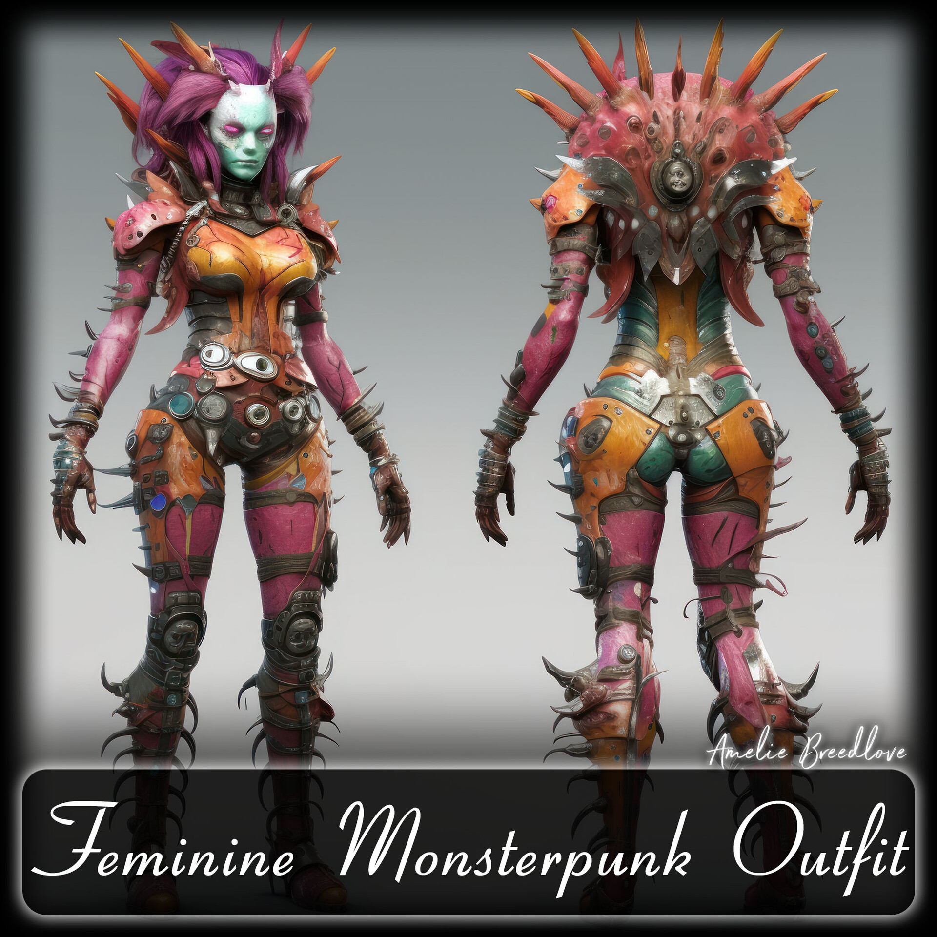 ArtStation - 200 Feminine Monsterpunk Outfit Reference Pack | 4K | v.91