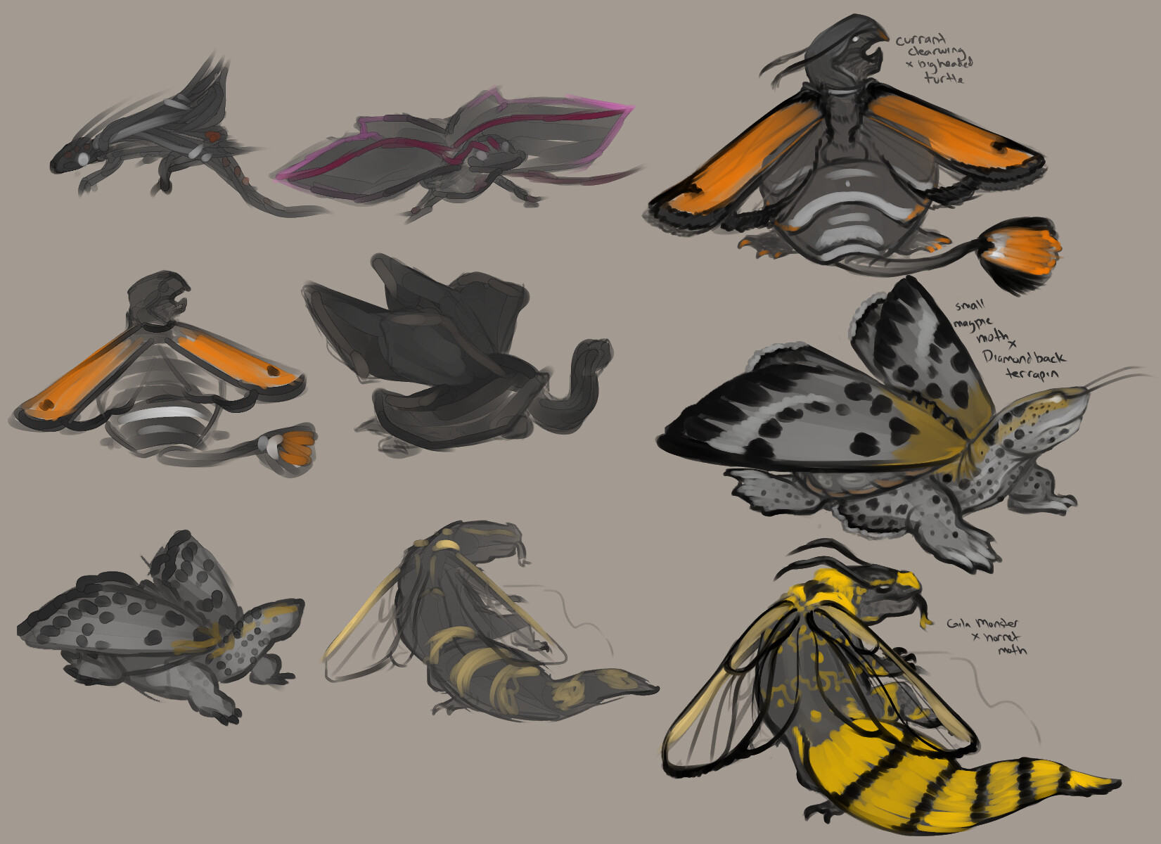 ArtStation - moth dragons