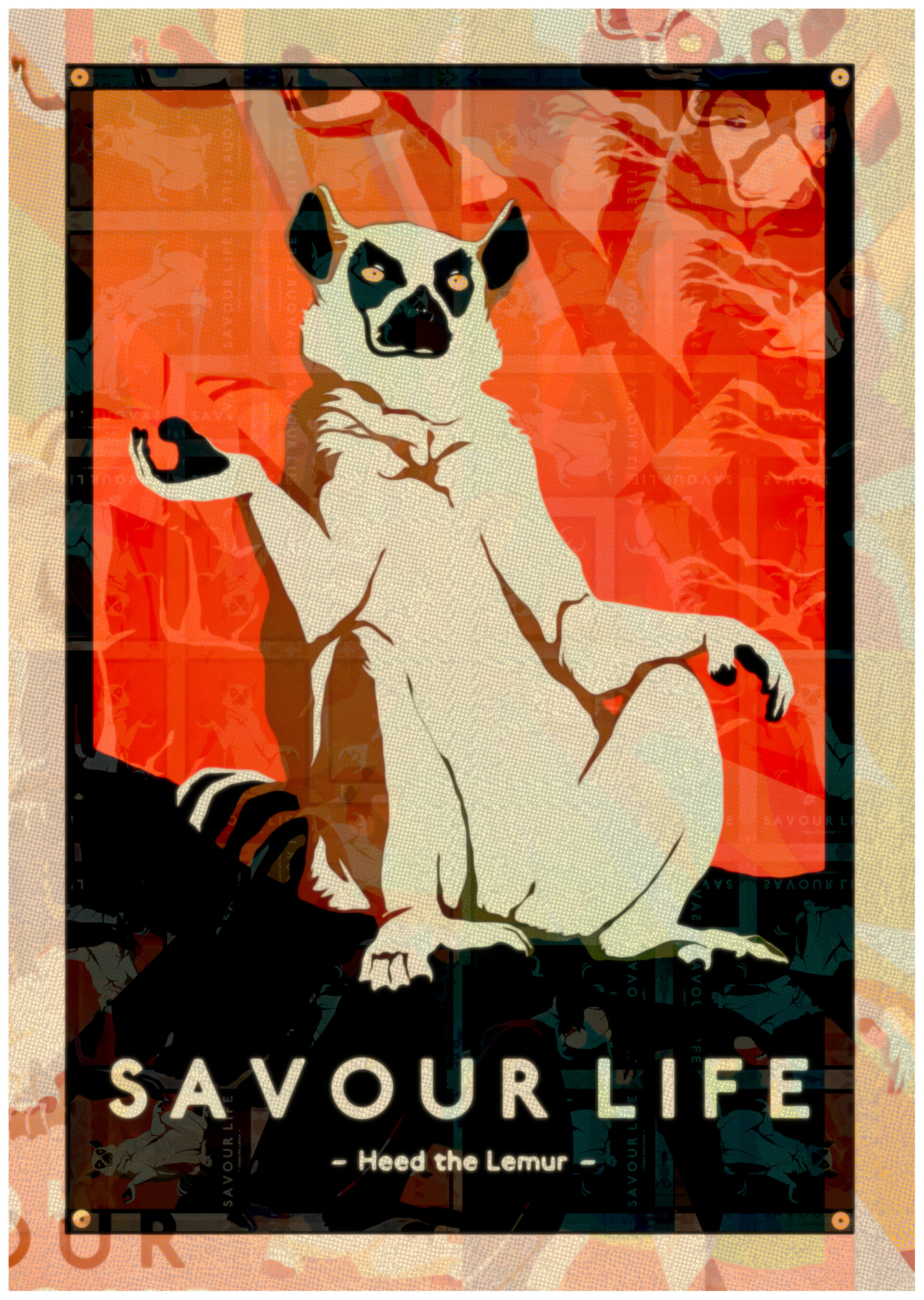 Nick John Whittle - Savour Life: Lemur Poster Art