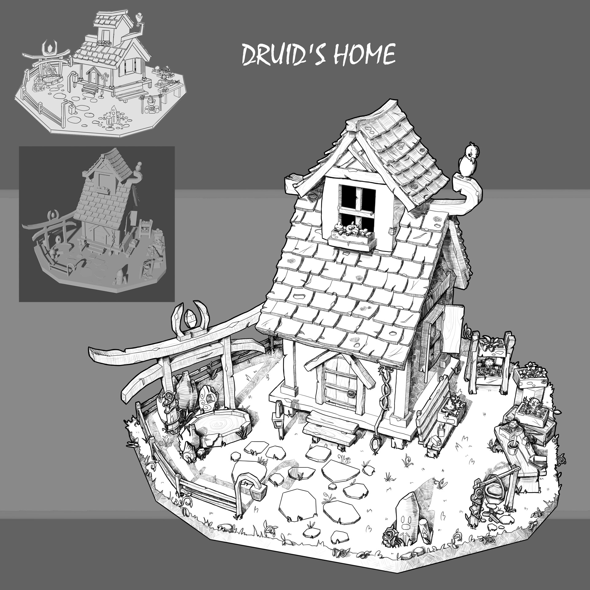 ArtStation - Druid's home exterior
