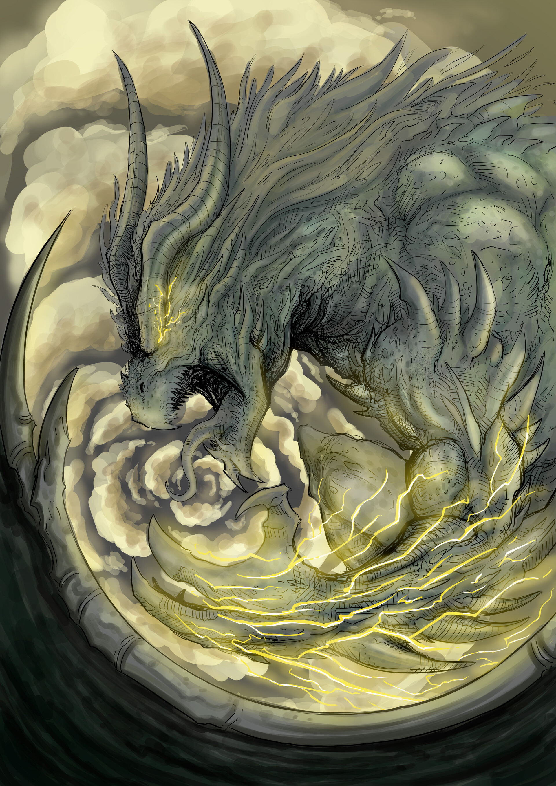 ArtStation - "Thunderous Roar: The Electric Dragon"