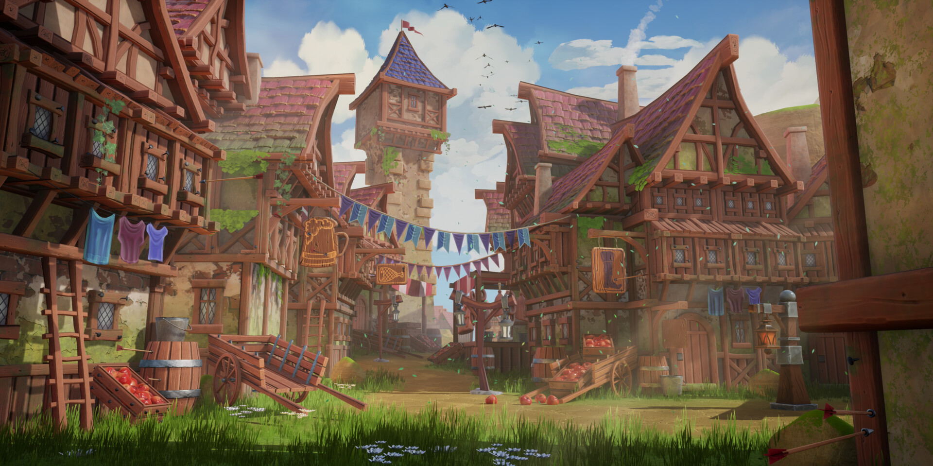 ArtStation - Stylized Medieval Town(Relight)
