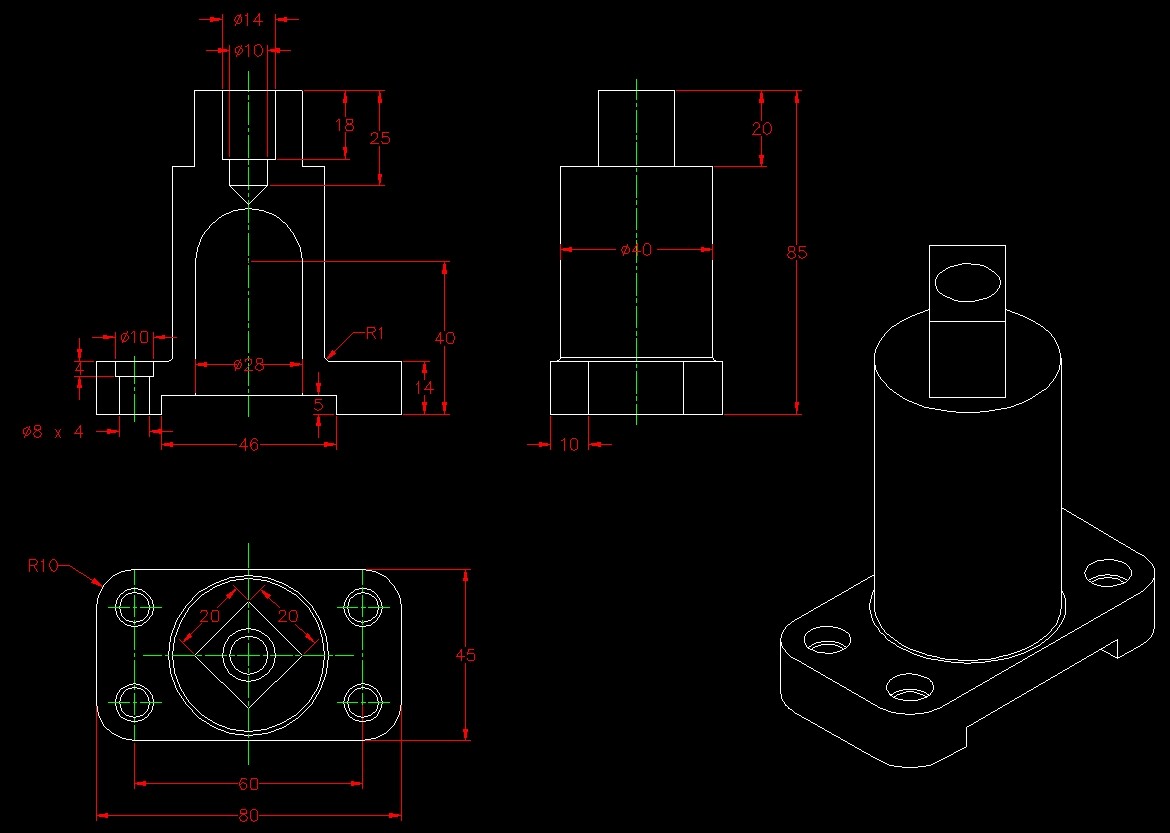 minh hung tran - Autocad mechanical drawing with iso view