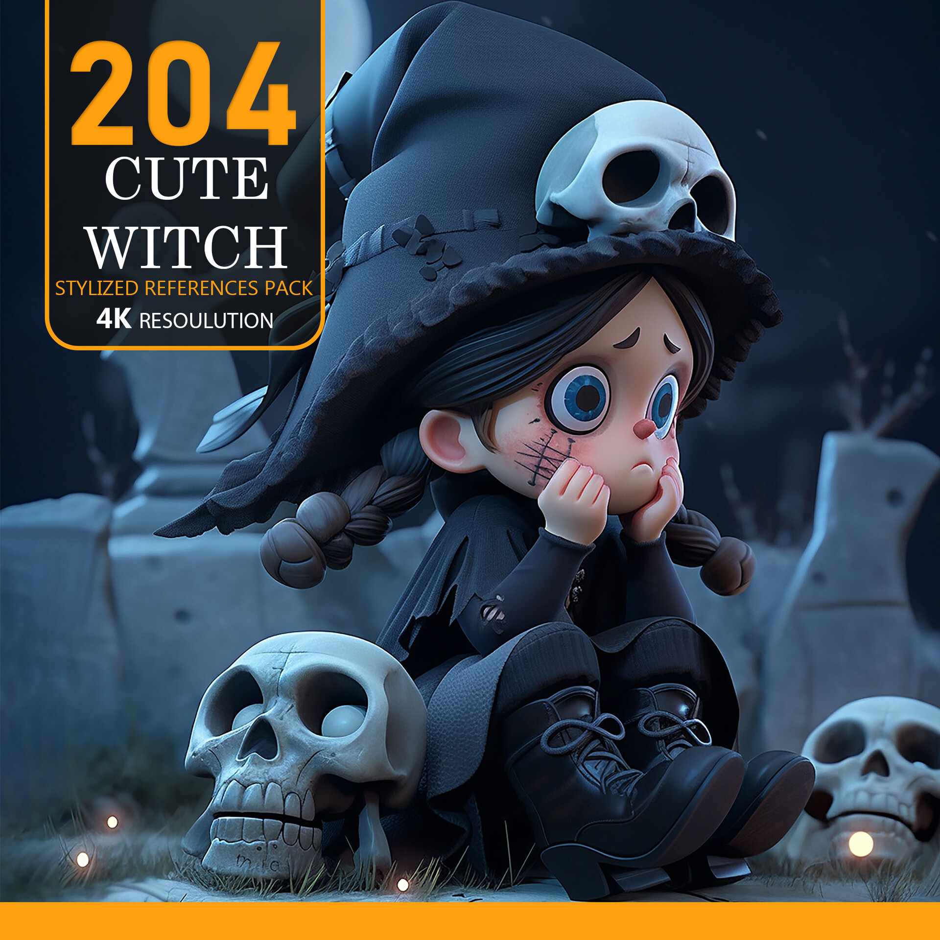 ArtStation - Stylized Cute Witch Vol.69-4K-Stylized References Pack