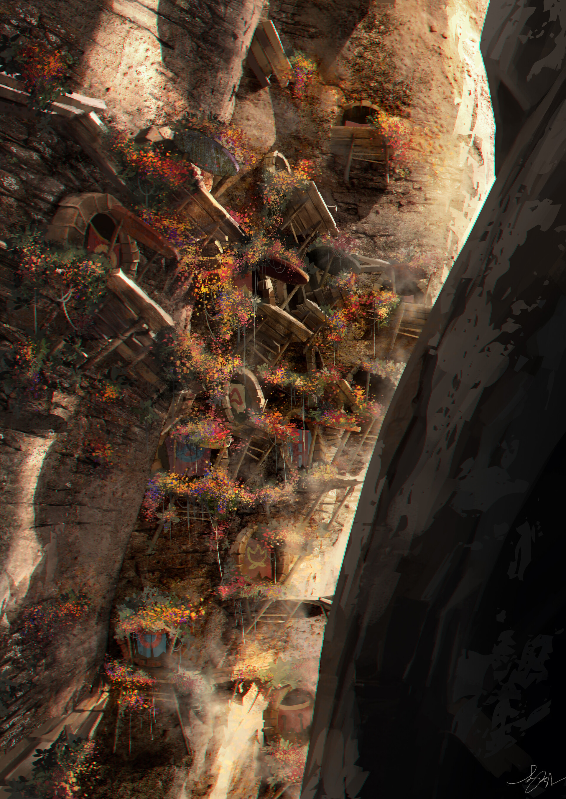 ArtStation - Cliff Village