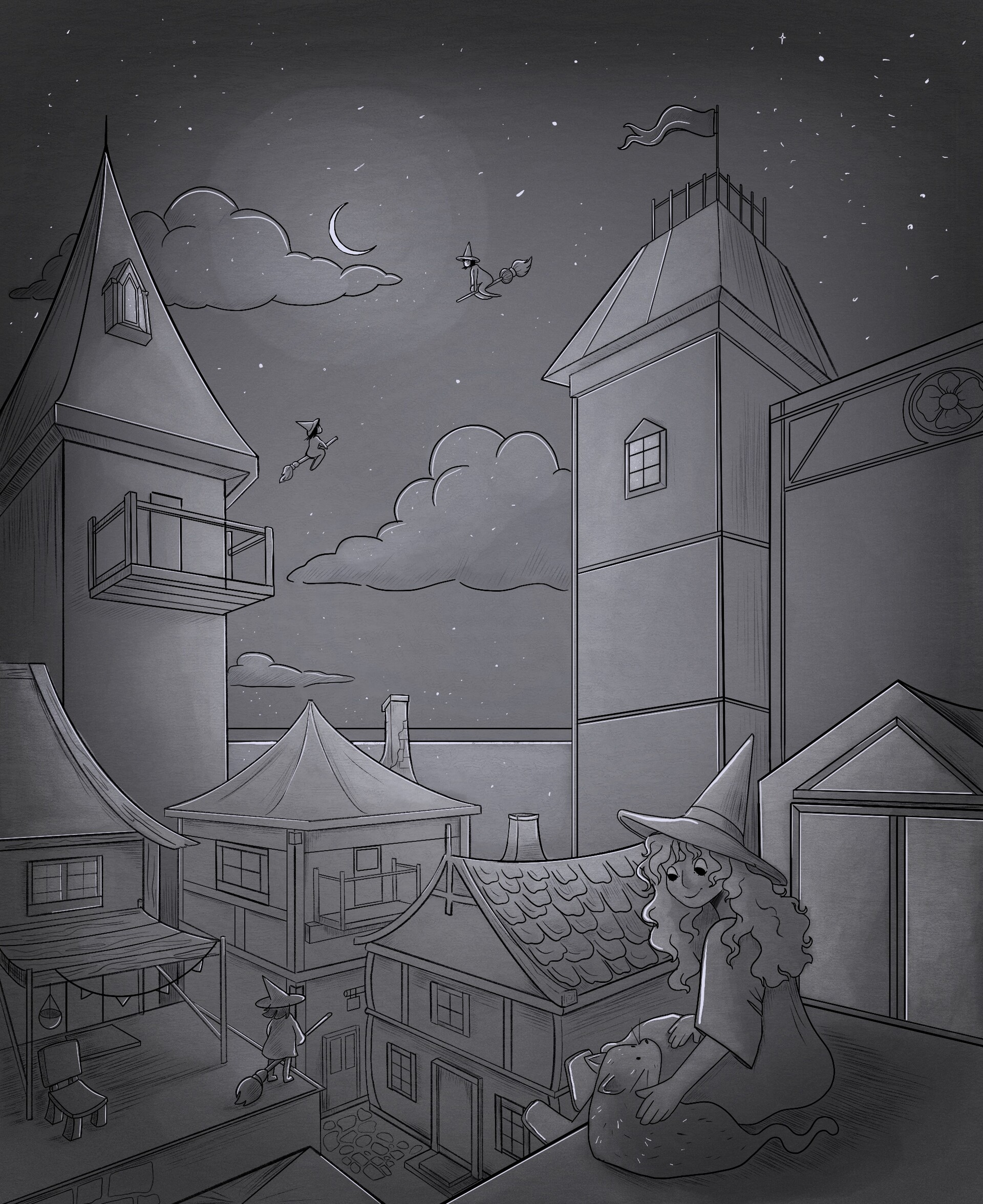 ArtStation - Rooftop view