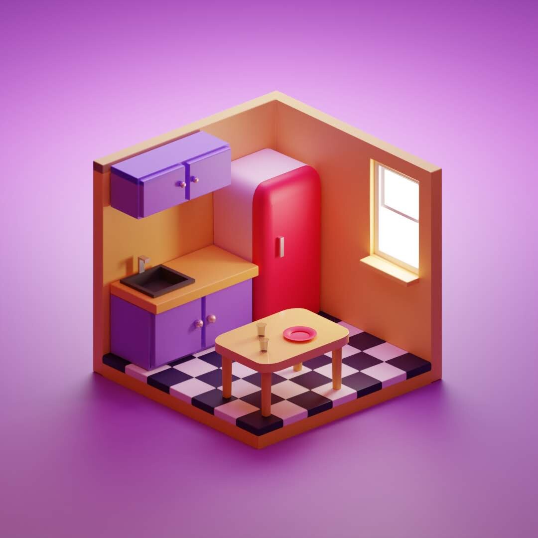 ArtStation - Isometric kitchen