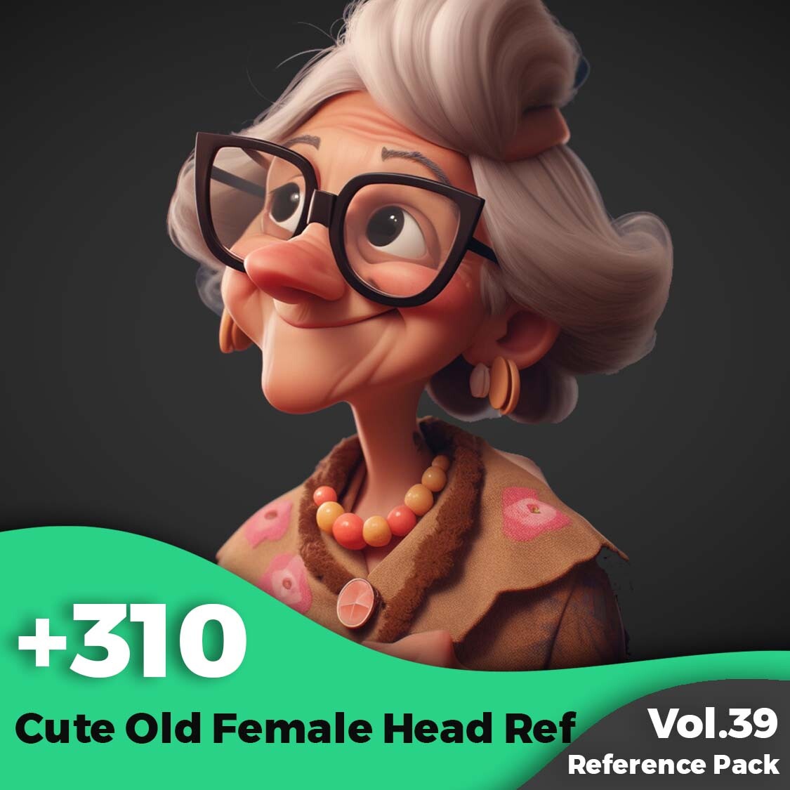 ArtStation - +310 Cute Old Female Head References(4k)
