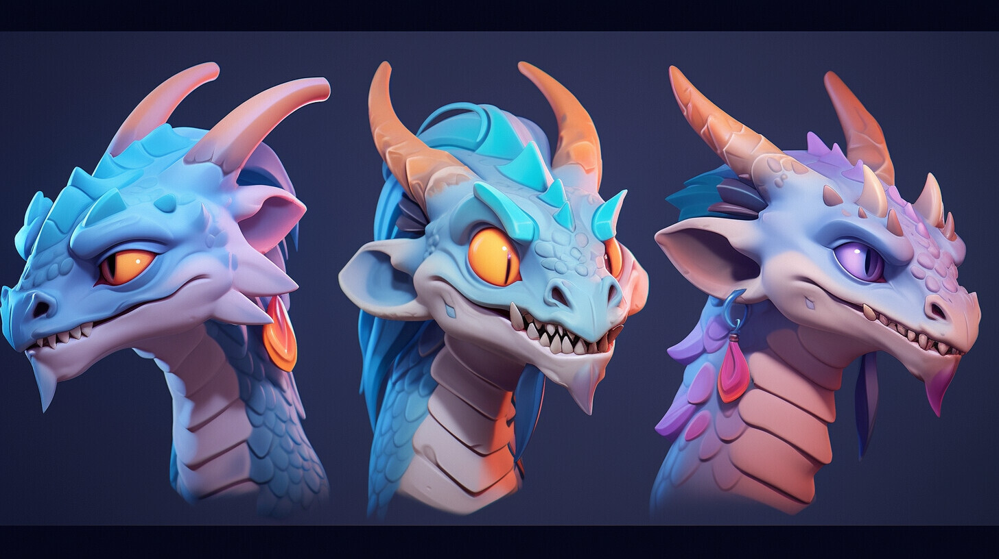 3D Head Sculpt References in 4K - Tika Art - +340 Dragon Head ...