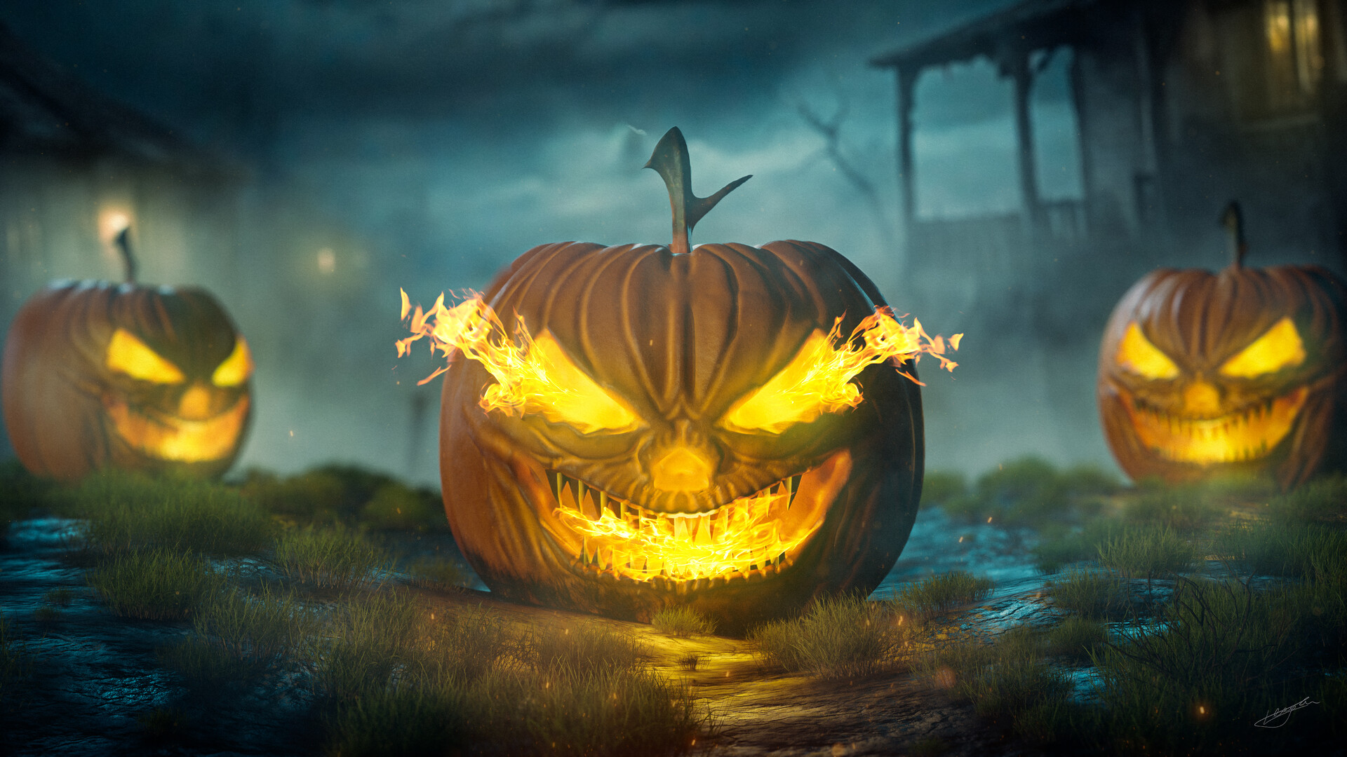 ArtStation - Scary pumpkins