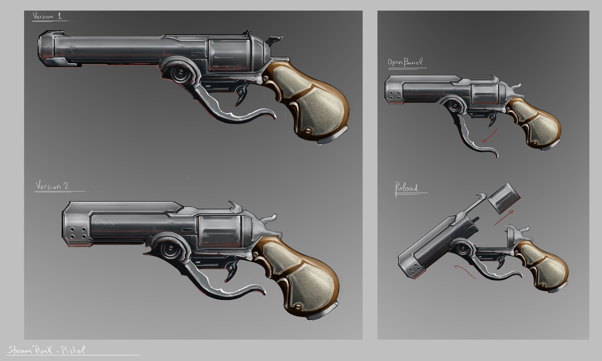 ArtStation - Steampunk Revolver Design