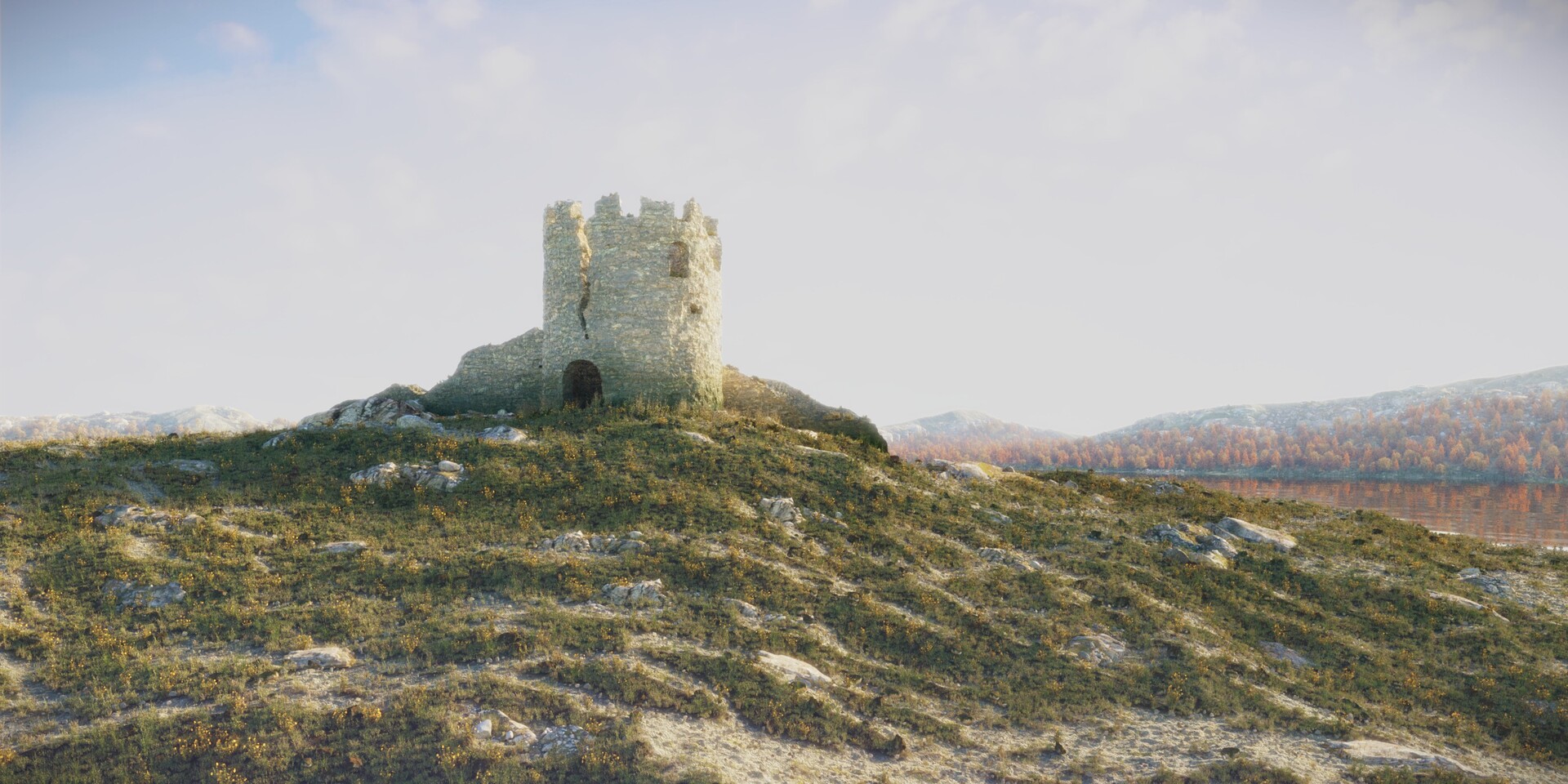 ArtStation - ancient ruins hill