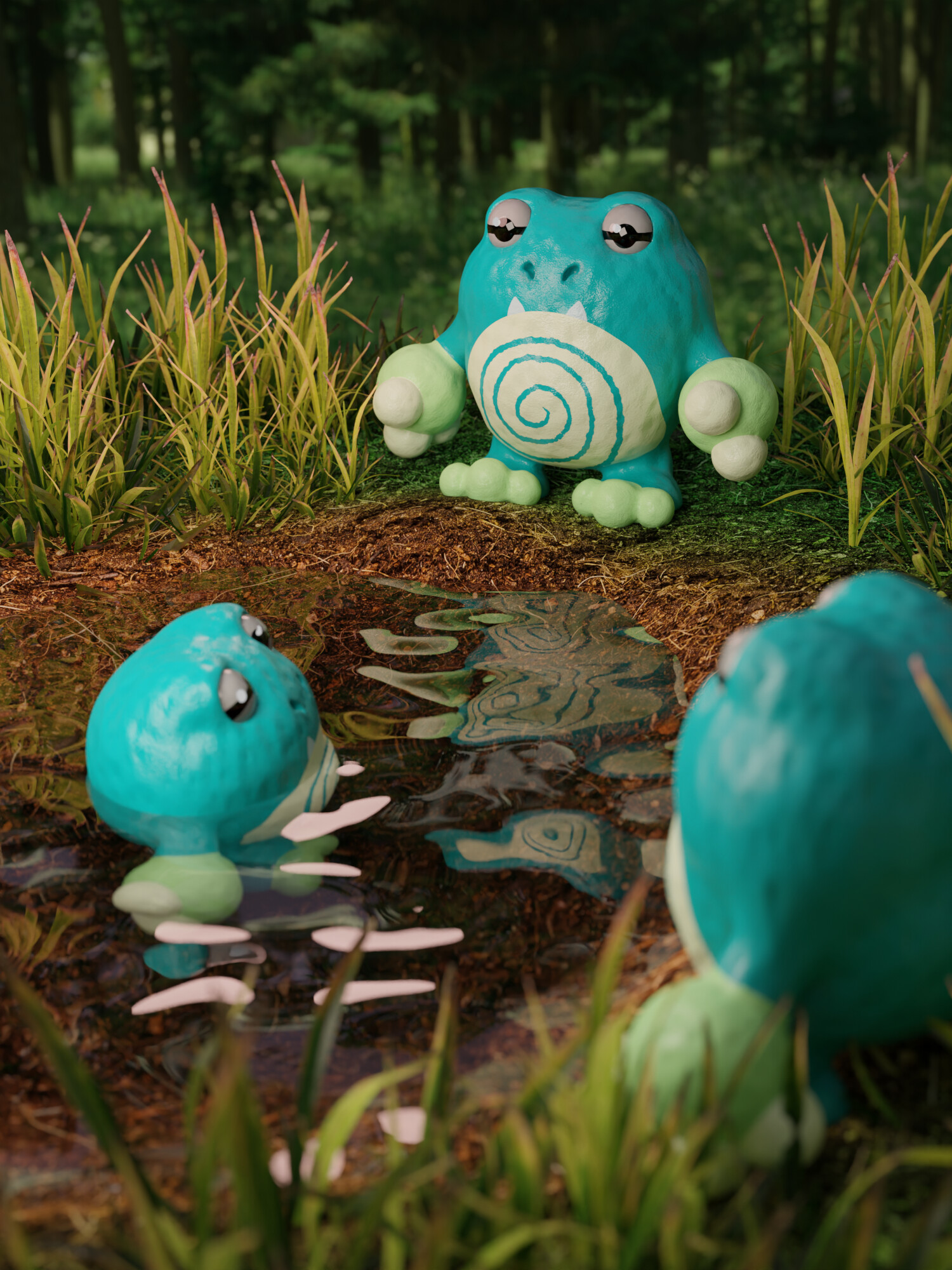 ArtStation - Fakemon - poliwhirl level evolution
