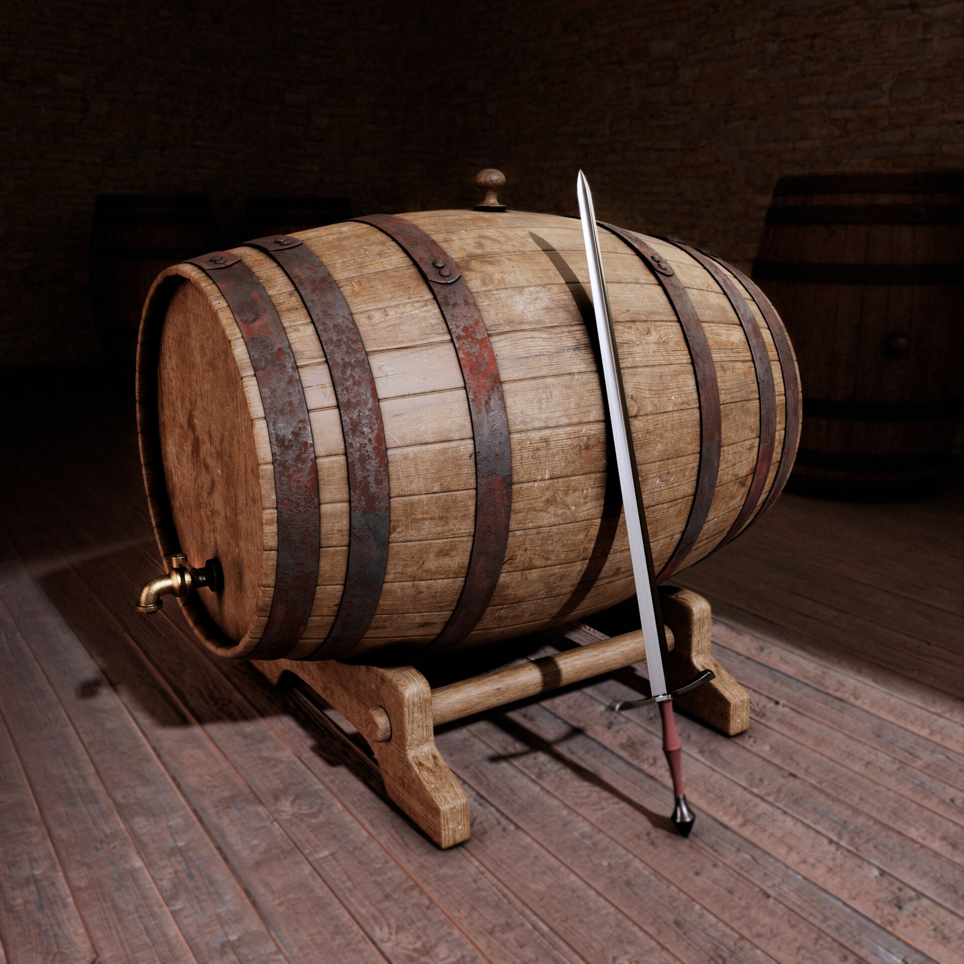 ArtStation - Barrel and sword