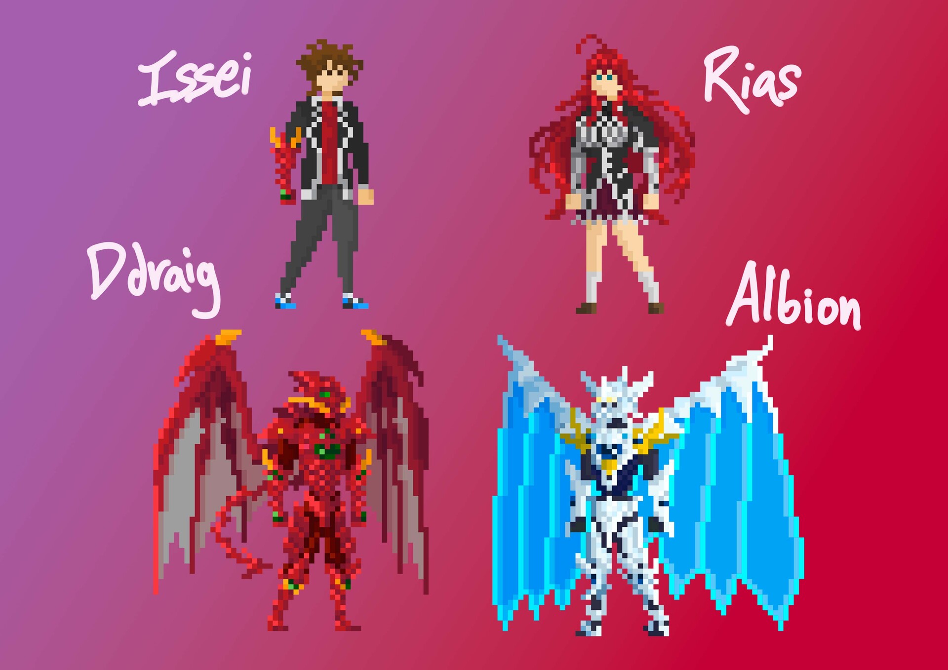 ArtStation - Pixel Art - High School DXD Characters