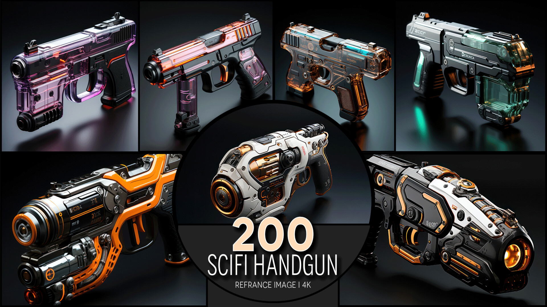Pixel Ref - Sci-Fi HandGun 4K Reference/Concept Images