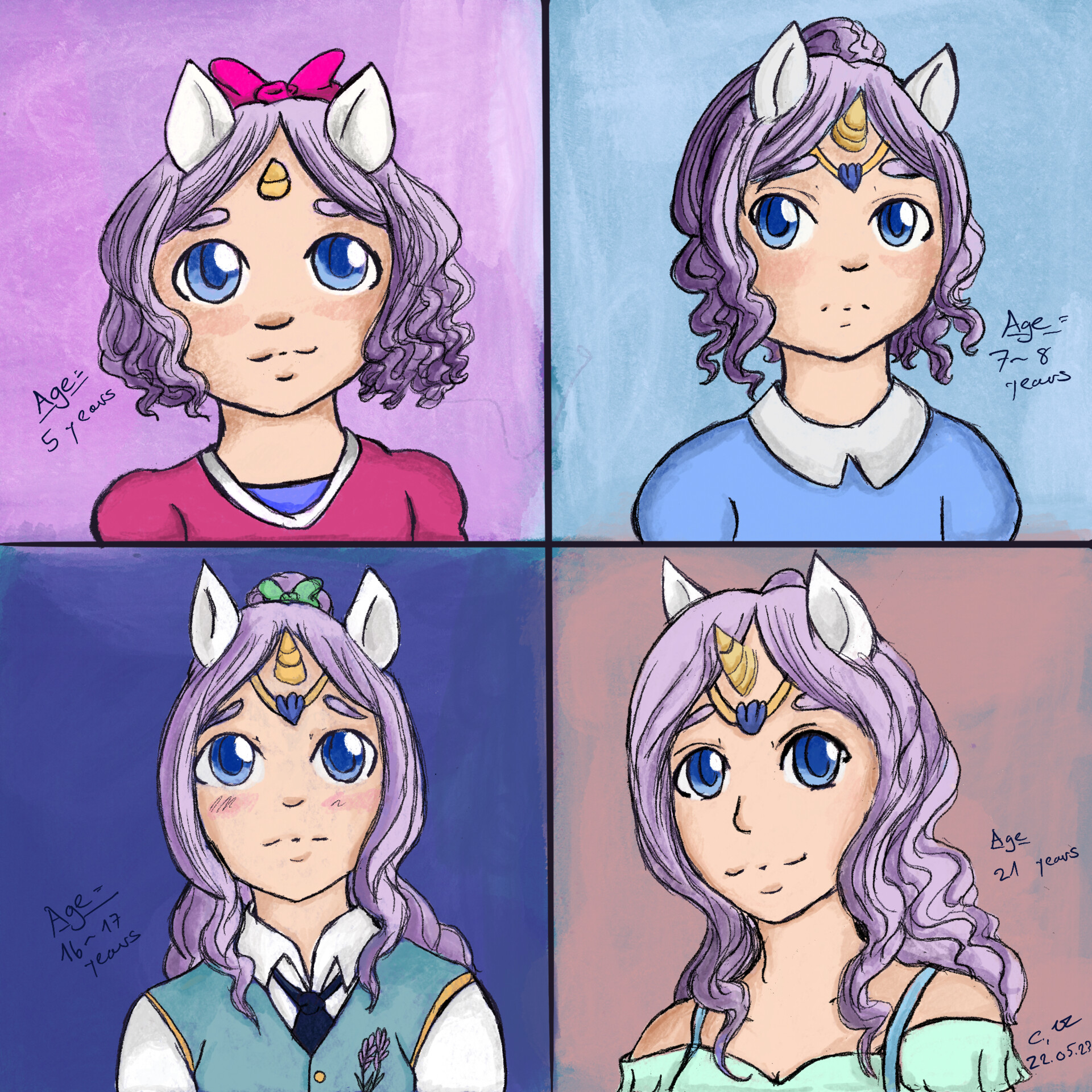 ArtStation - The lavender princess through the years~