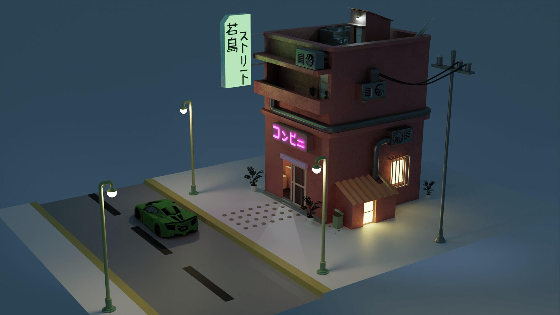 ArtStation - Cyberpunk Stylized Building