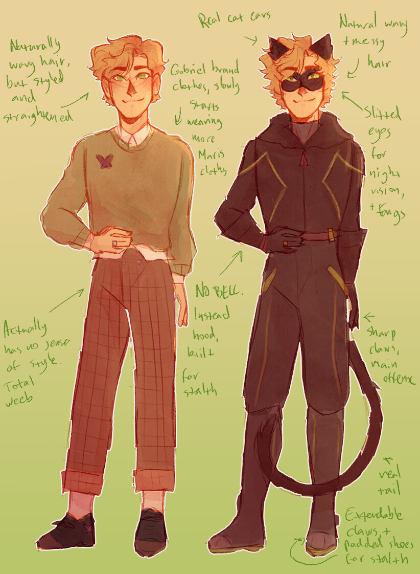 how to draw chat noirs hair