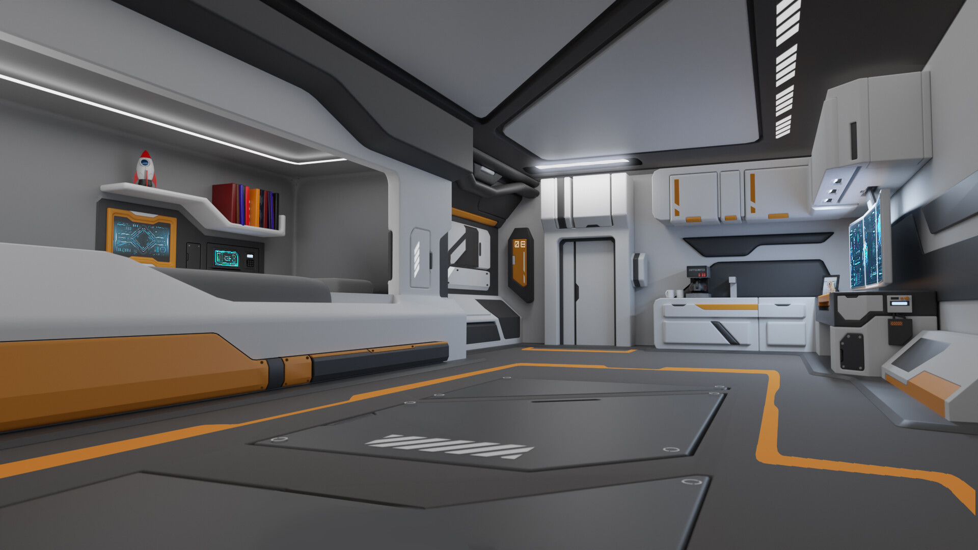 ArtStation - Sci-fi Spaceship Bedroom Practice