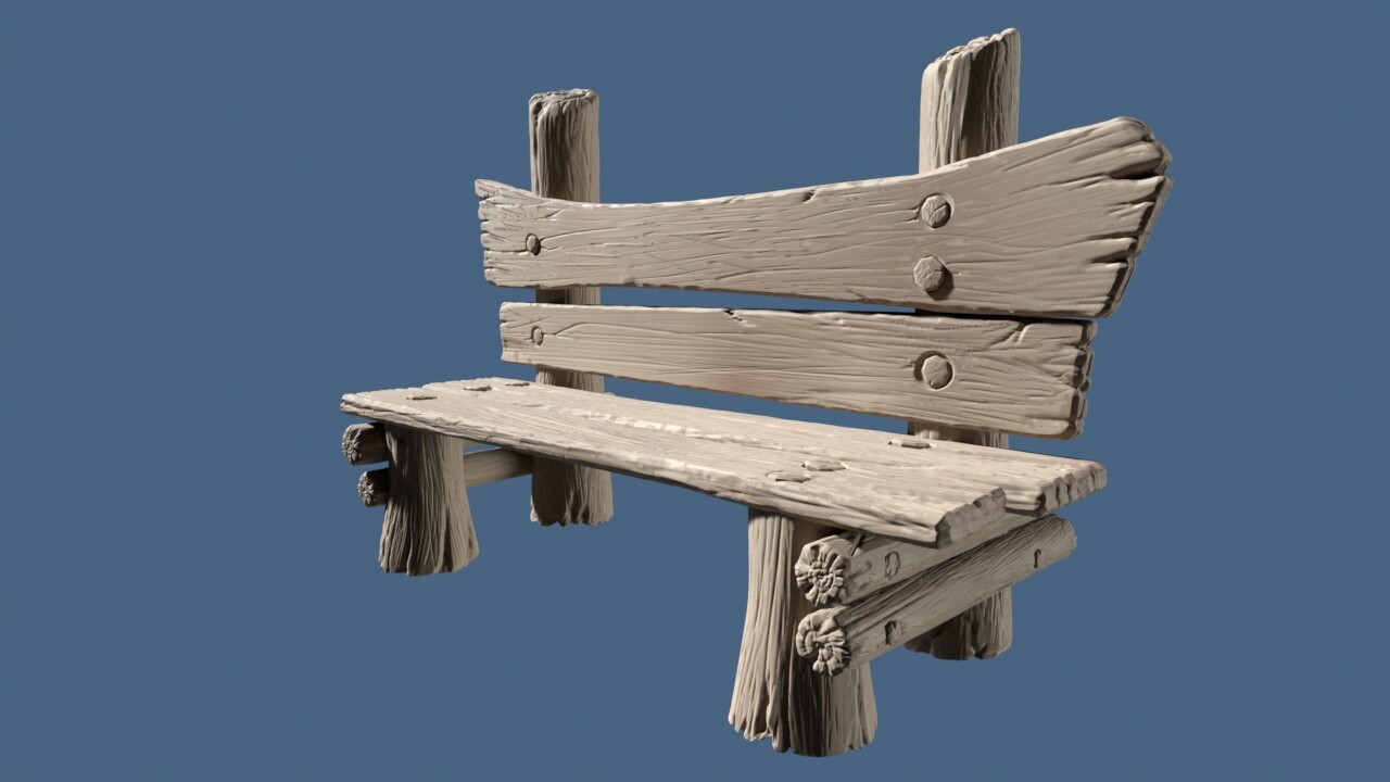 ArtStation - Sculpting (Wooden Chair)