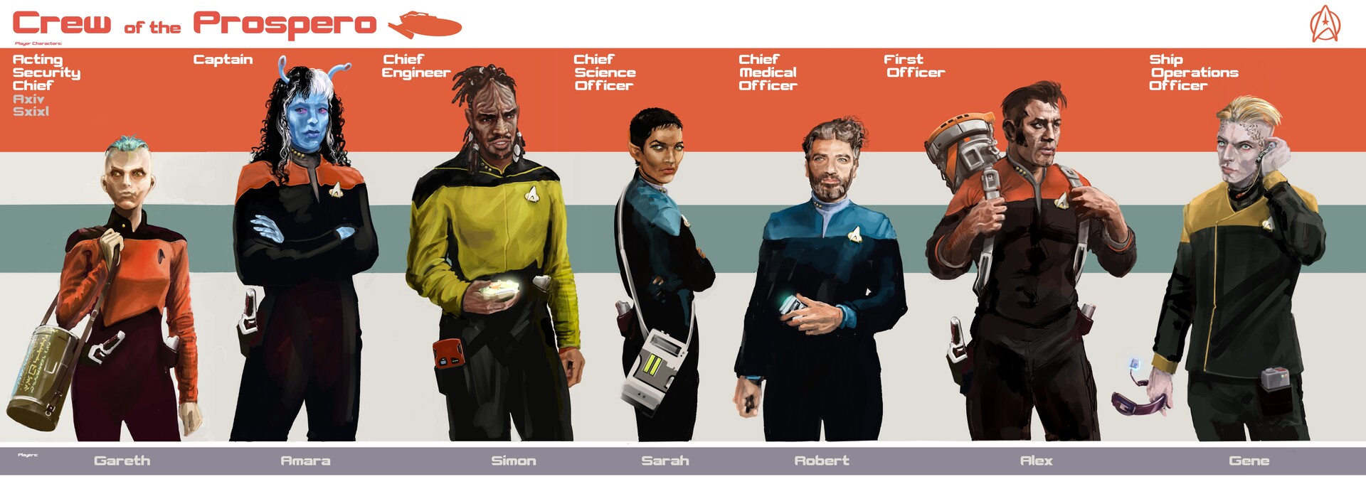 ArtStation - Star Trek Adventures - Campaign Character Illustrations
