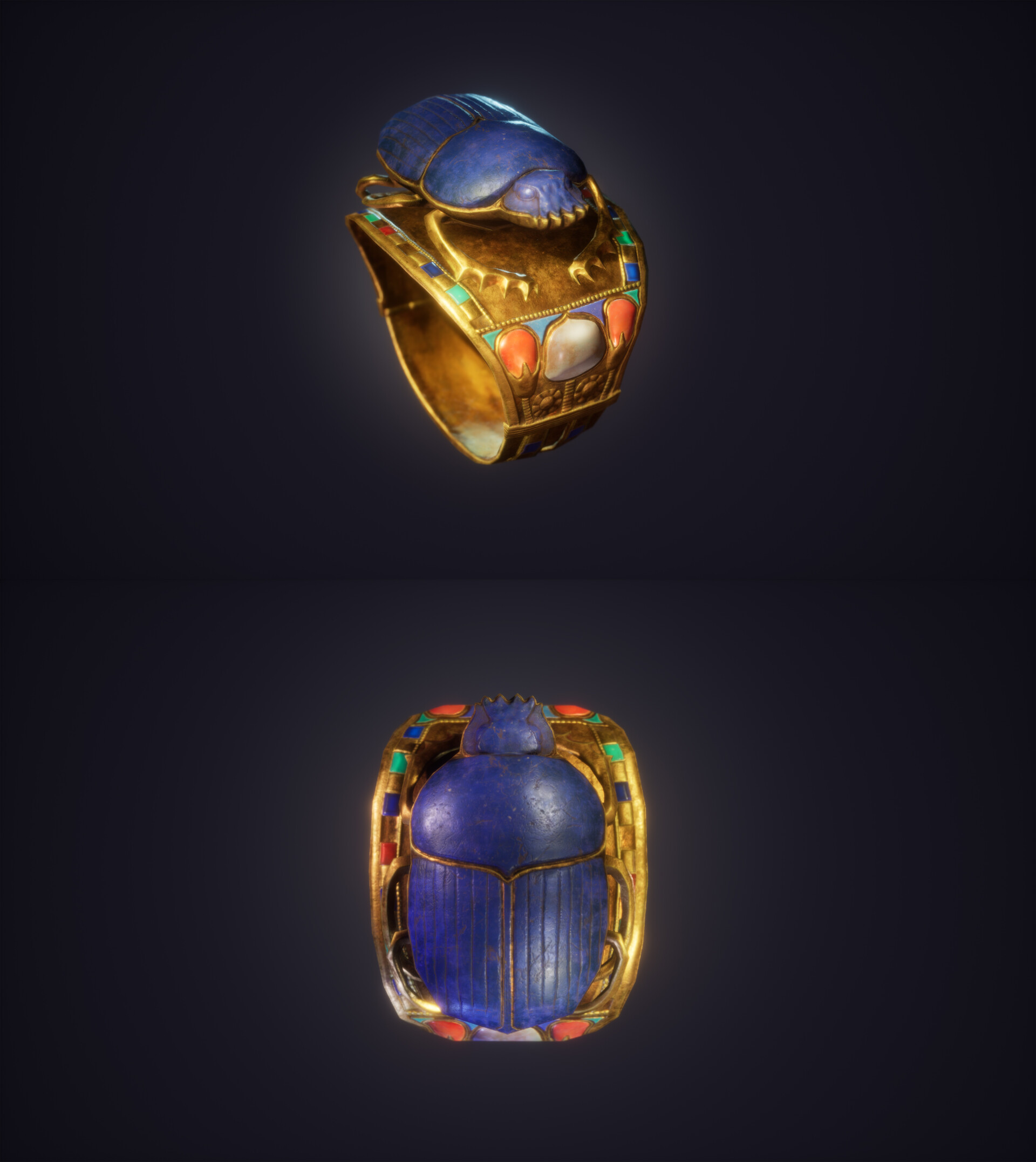 ArtStation - Scarab bracelet：Heritage Modelling Exercise By PBR process