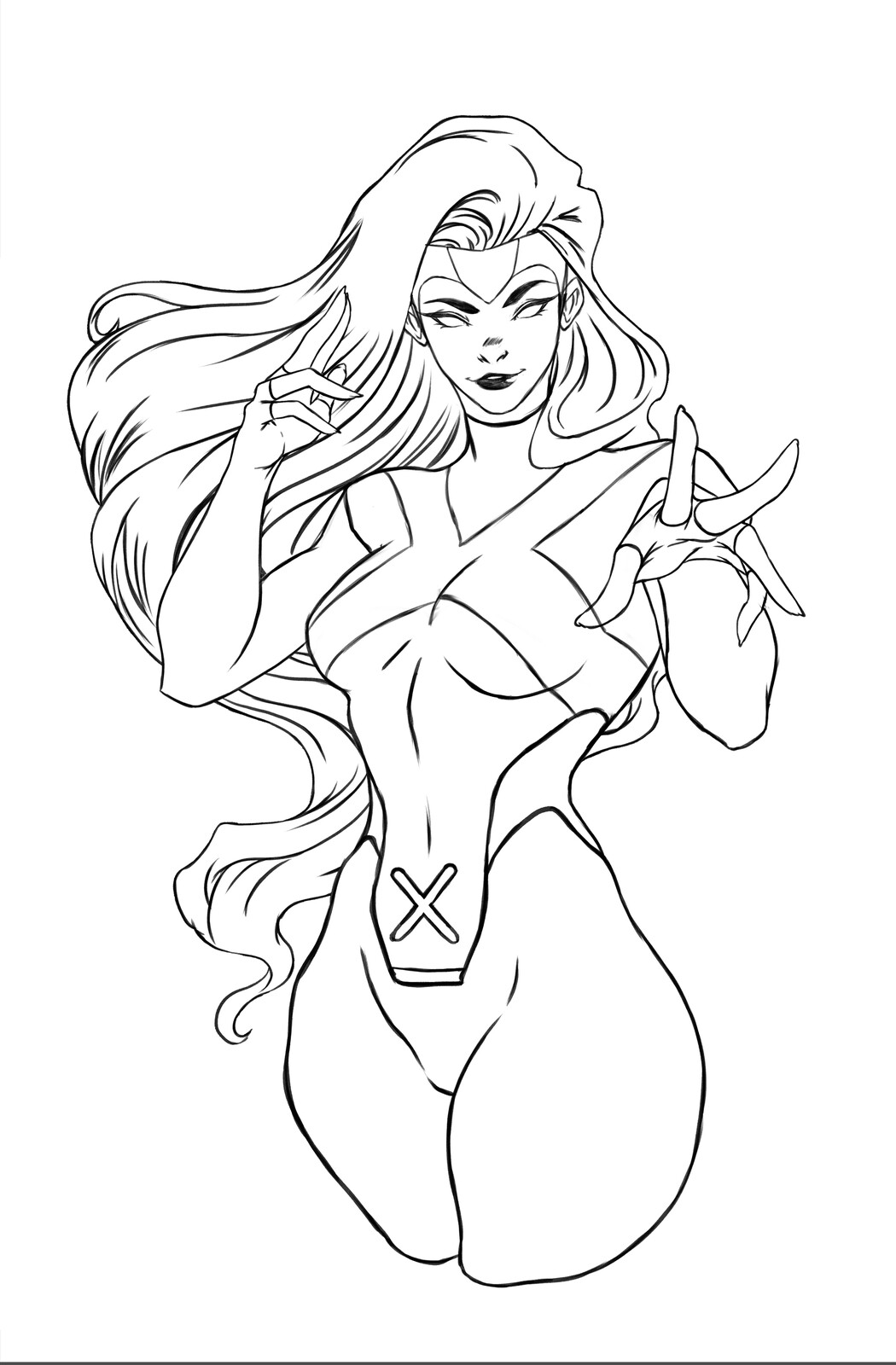 jean gray coloring page