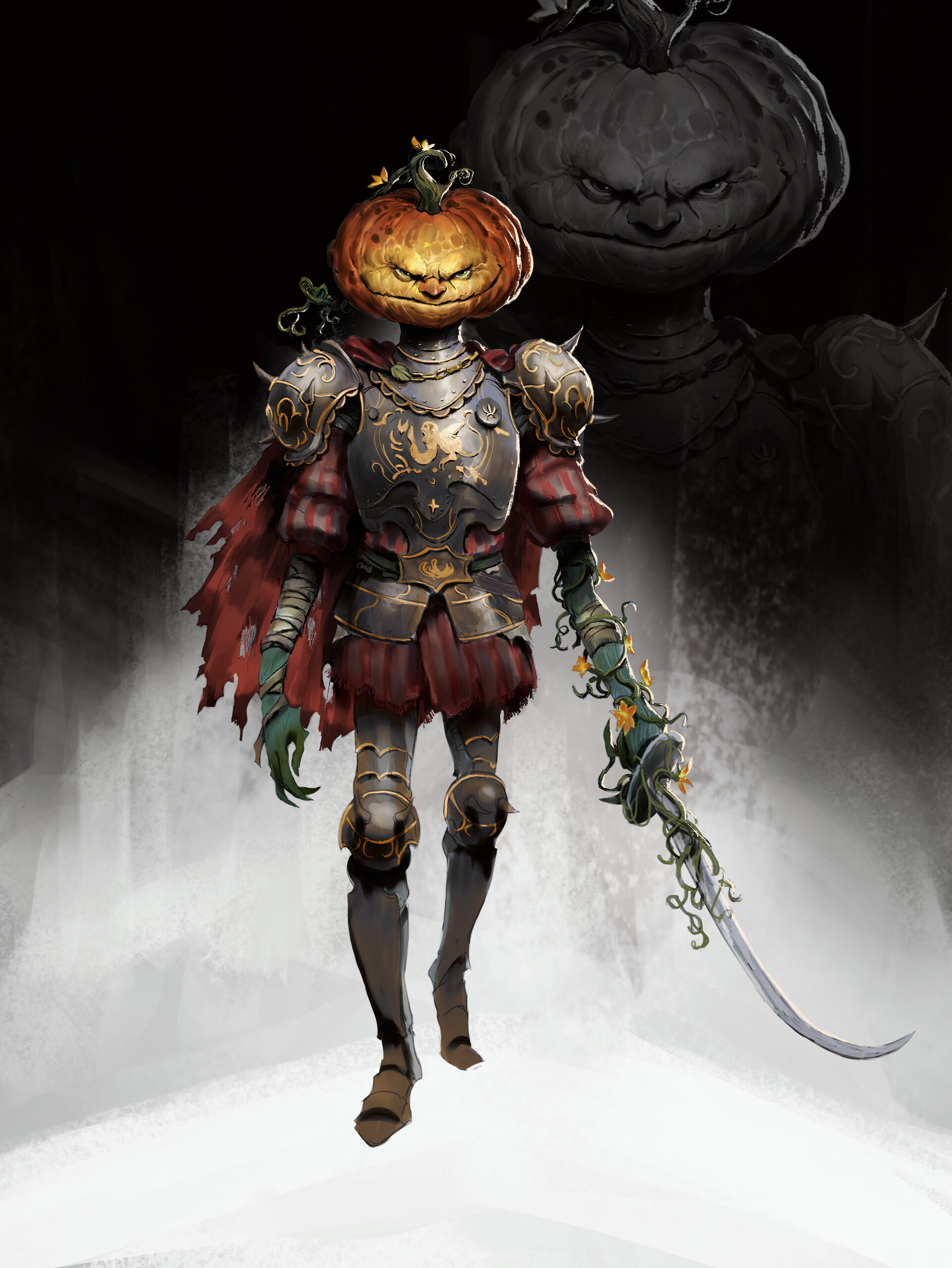 ArtStation - pumpkin-headed knights