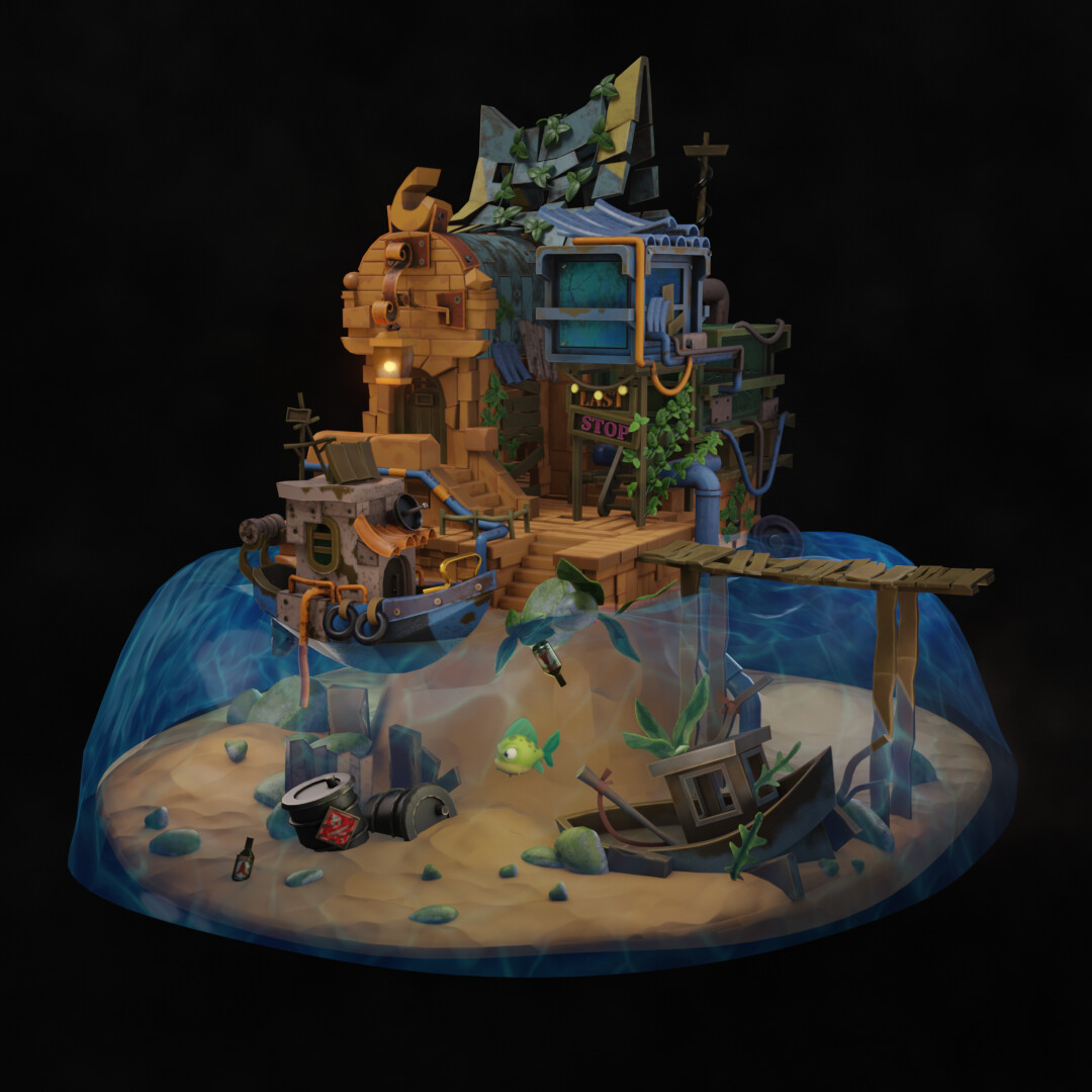 ArtStation - Stylized island.