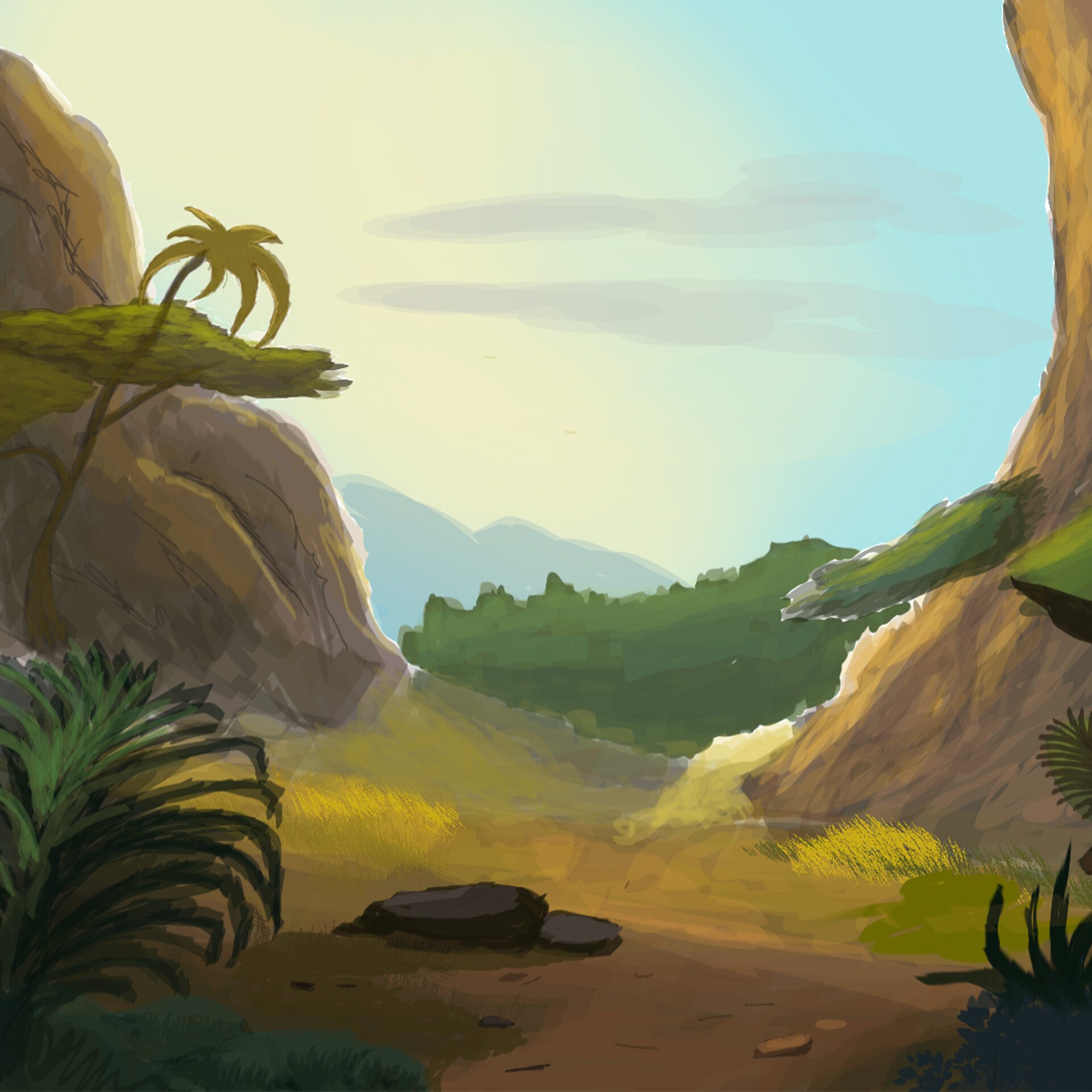 ArtStation - Forest pathway concept design