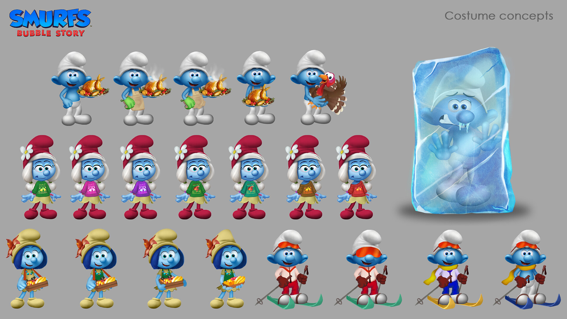 ArtStation - Costume concepts for Smurfs Bubble Story