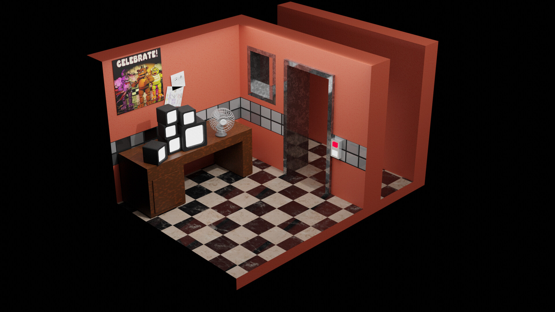 ArtStation - Isometric room Five nights at Freddy's
