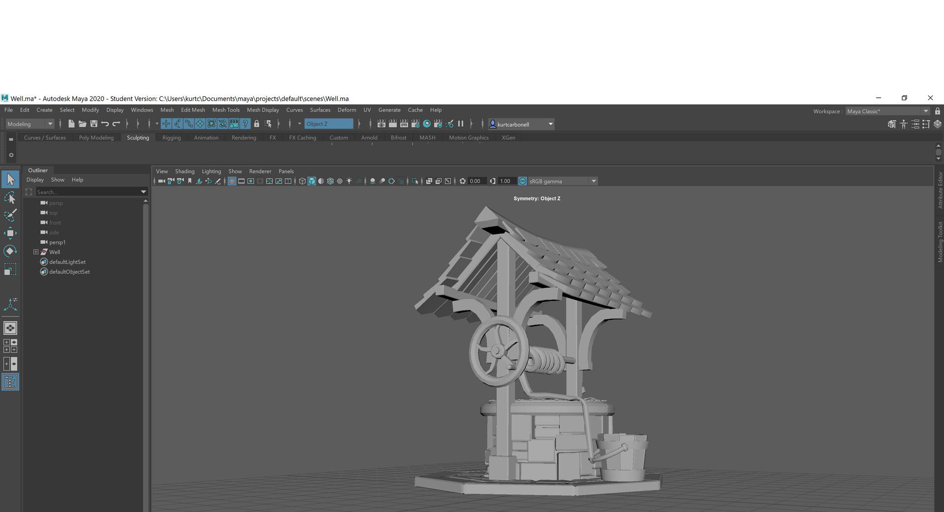 ArtStation - town well, maya 3d
