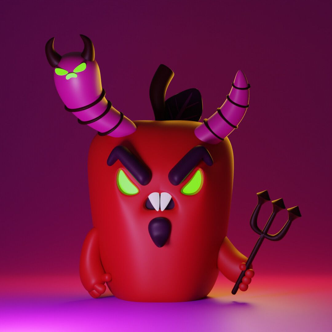 ArtStation - Devil Apple and Hellish Worm