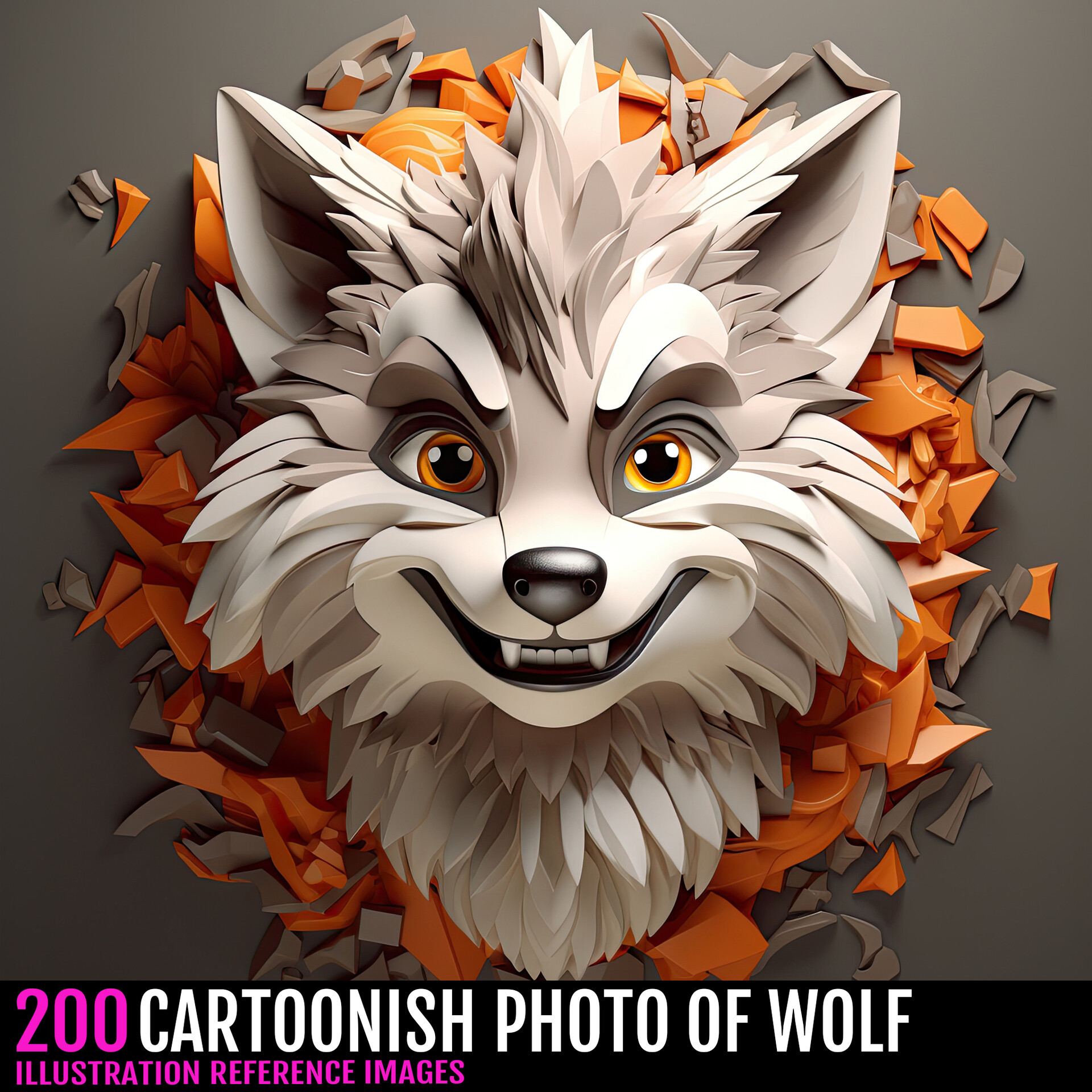 ArtStation - 200 CARTOONISH 3D PHOTO OF WOLF