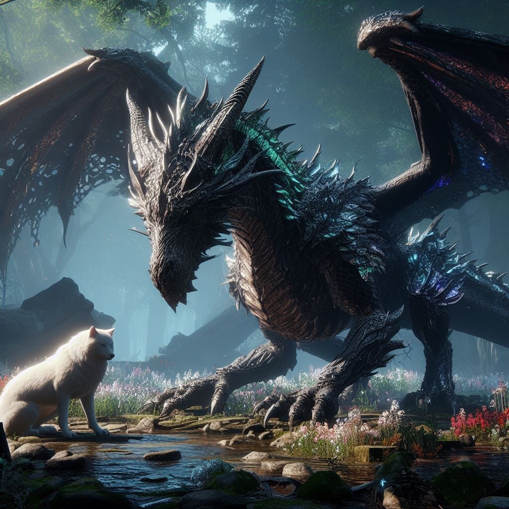 ArtStation - Dragon and white wolf - Dark Souls 3 scenario