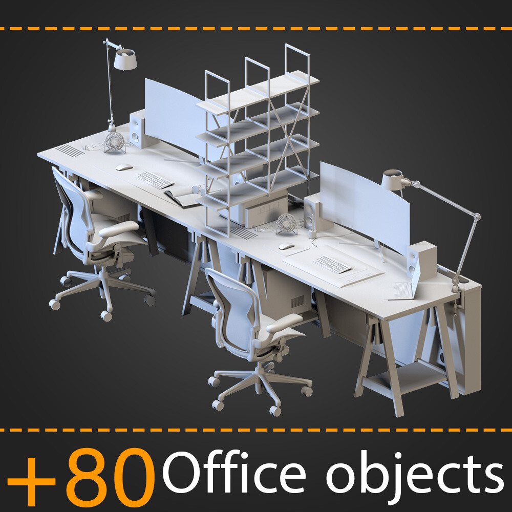 ArtStation - +80-Office objects